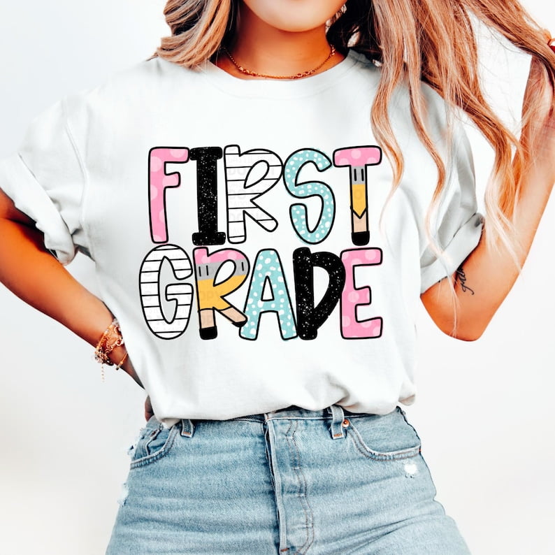 Retro Back to School Teacher Shirt Bundle, First Grade Level First Day ...