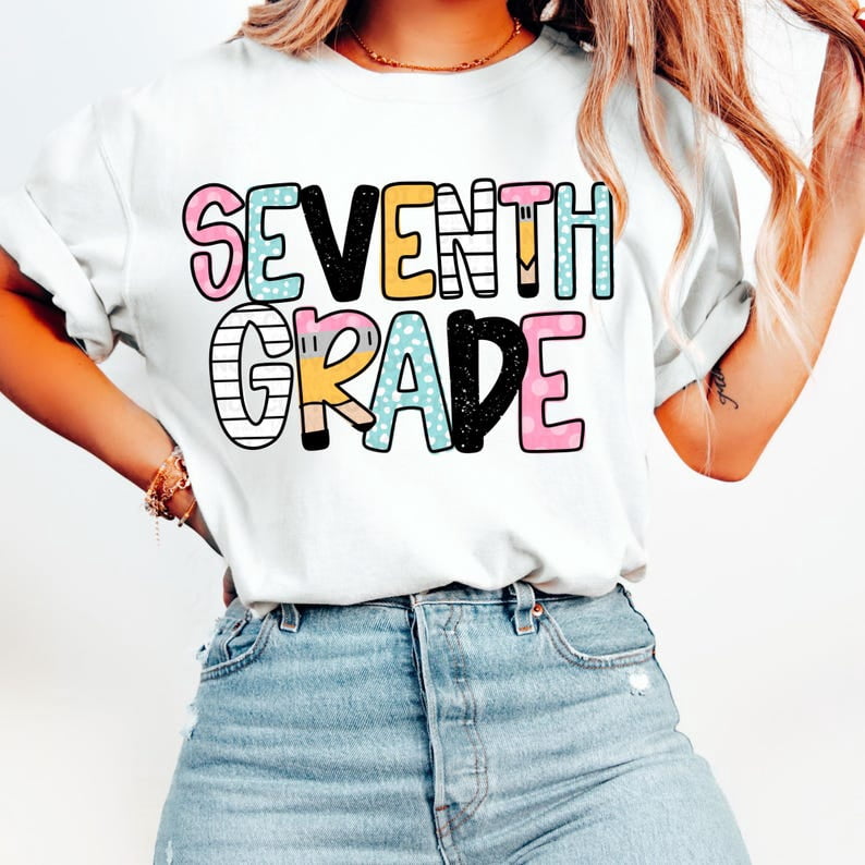 Retro Back to School Teacher Shirt Bundle, Seventh Grade Level First ...