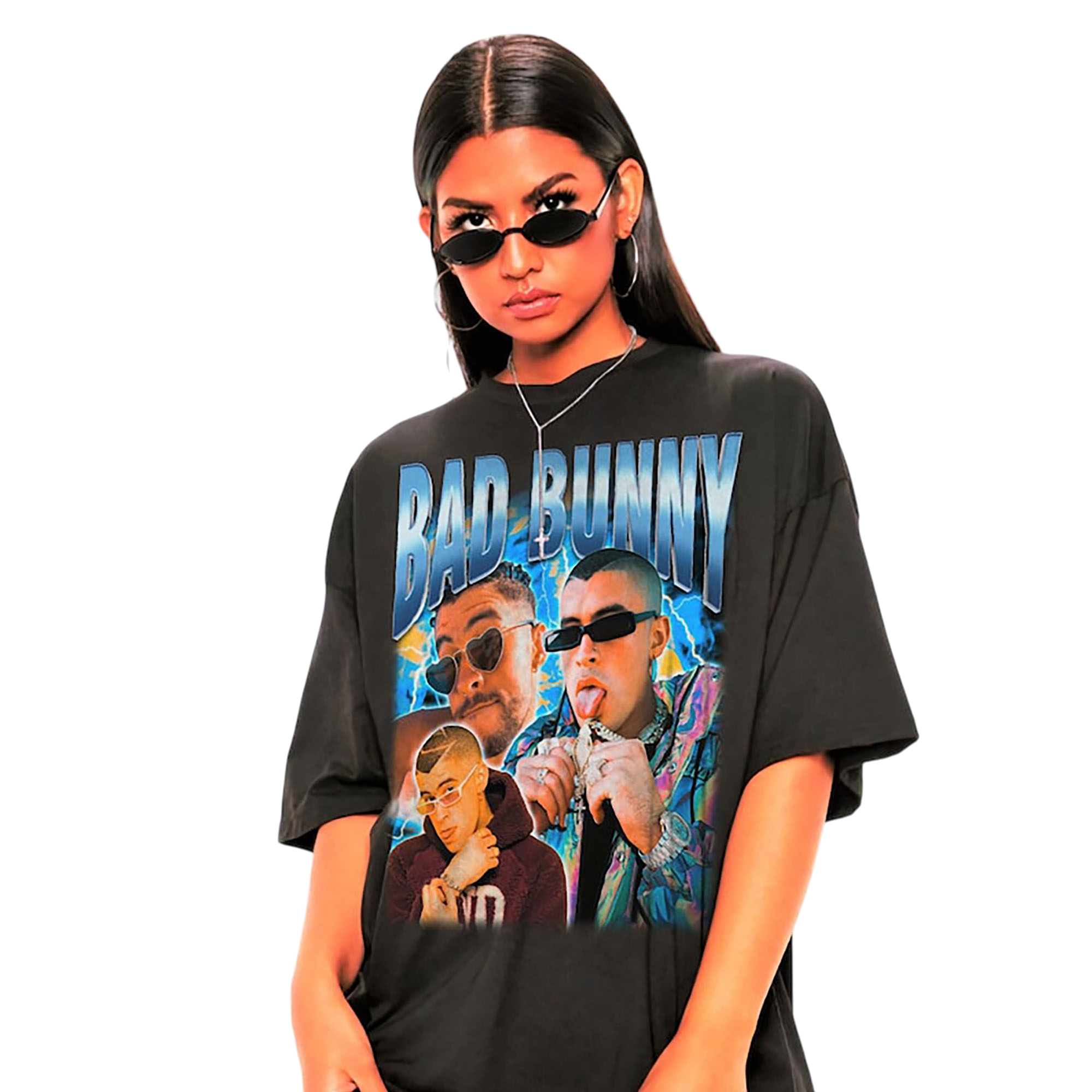 Retro Bad Bunny Unisex Classic 2D T-Shirt - 90s Vintage Bad Bunny ...