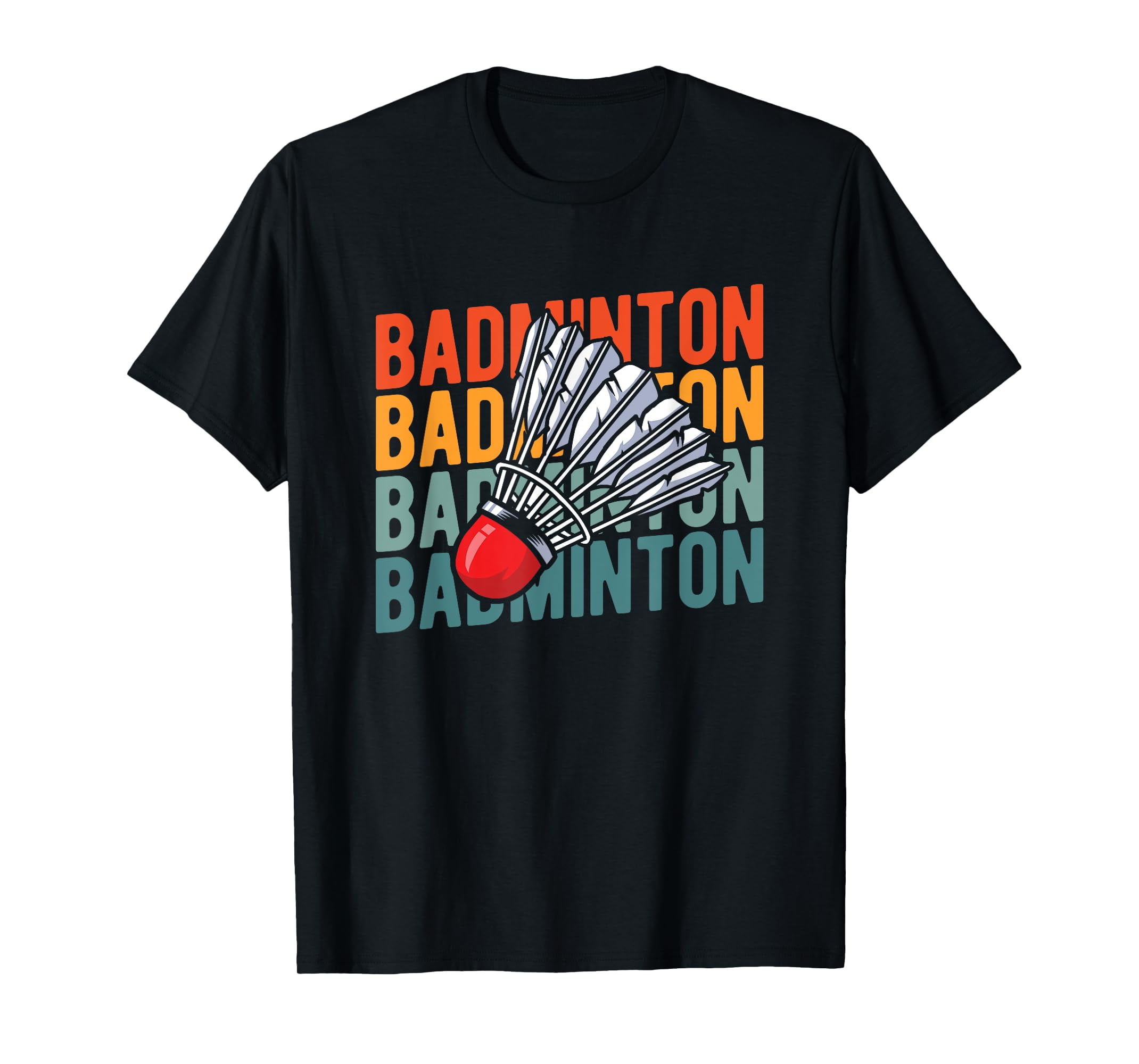 Retro Badminton Racket Team - Player Vintage Shuttlecock T-Shirt ...