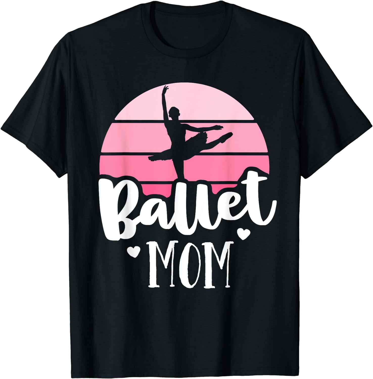 Retro Ballet Mom Pink Ballerina Shirt Vintage Dance Mom T-Shirt Black ...