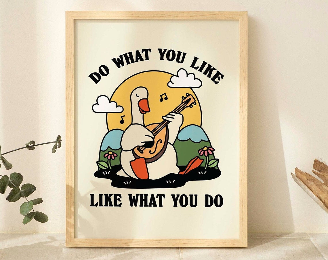 Retro Banjo Goose 80S Wall Art, Groovy Wall Decor, Do What You Like ...