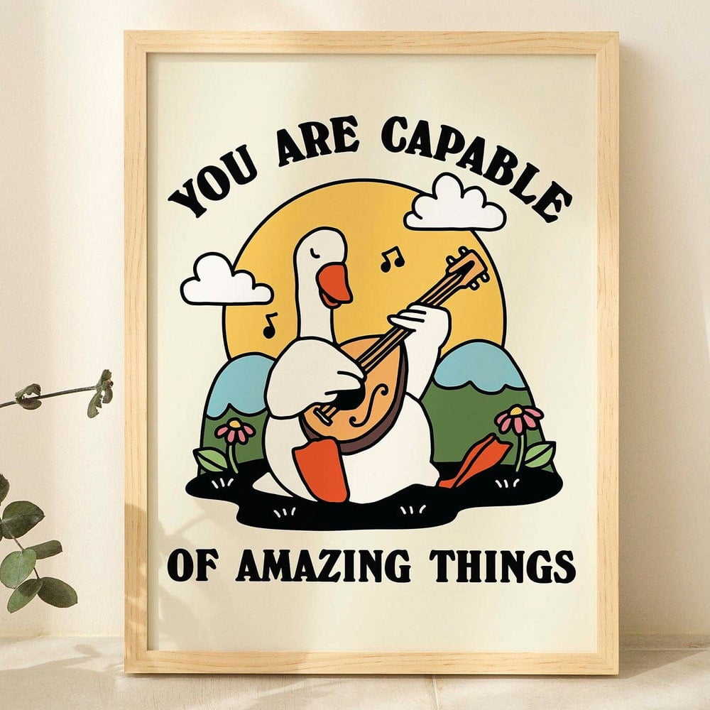 Retro Banjo Goose Print, Affirmative Prints, Affirmations Wall Decor ...