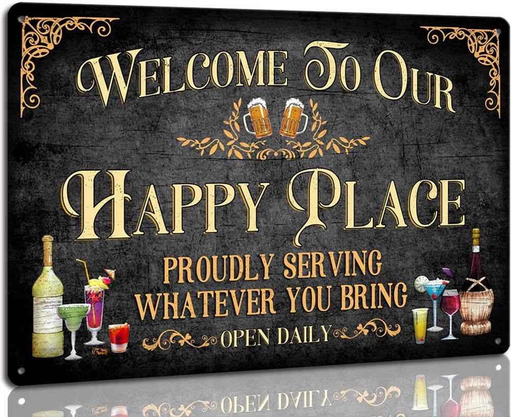 Retro Bar Metal Signs Proudly Serving Whatever You Bring Rustic ...