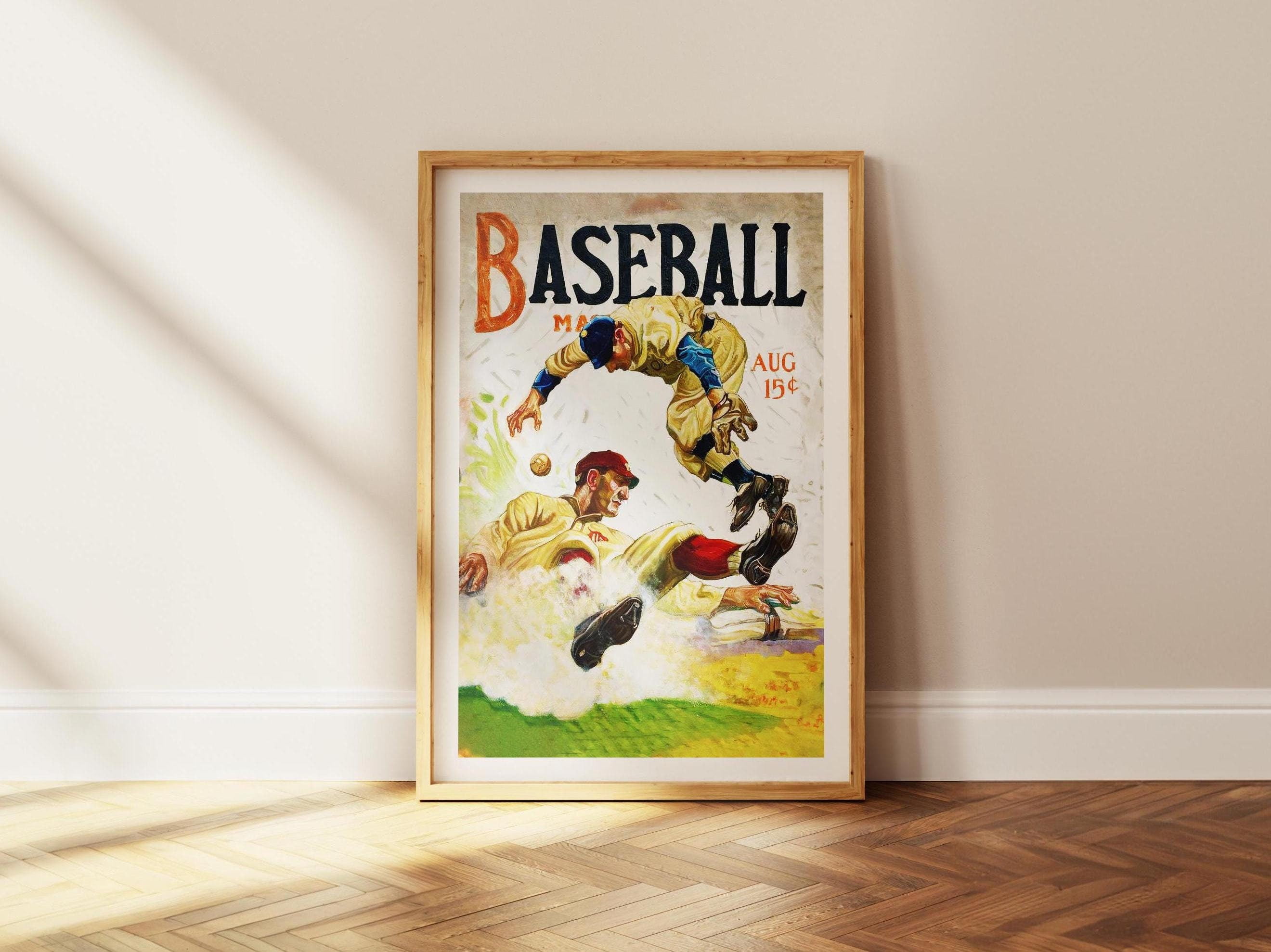 Retro Baseball Wall Art Print – Classic Baseball Poster for Sports Fans ...