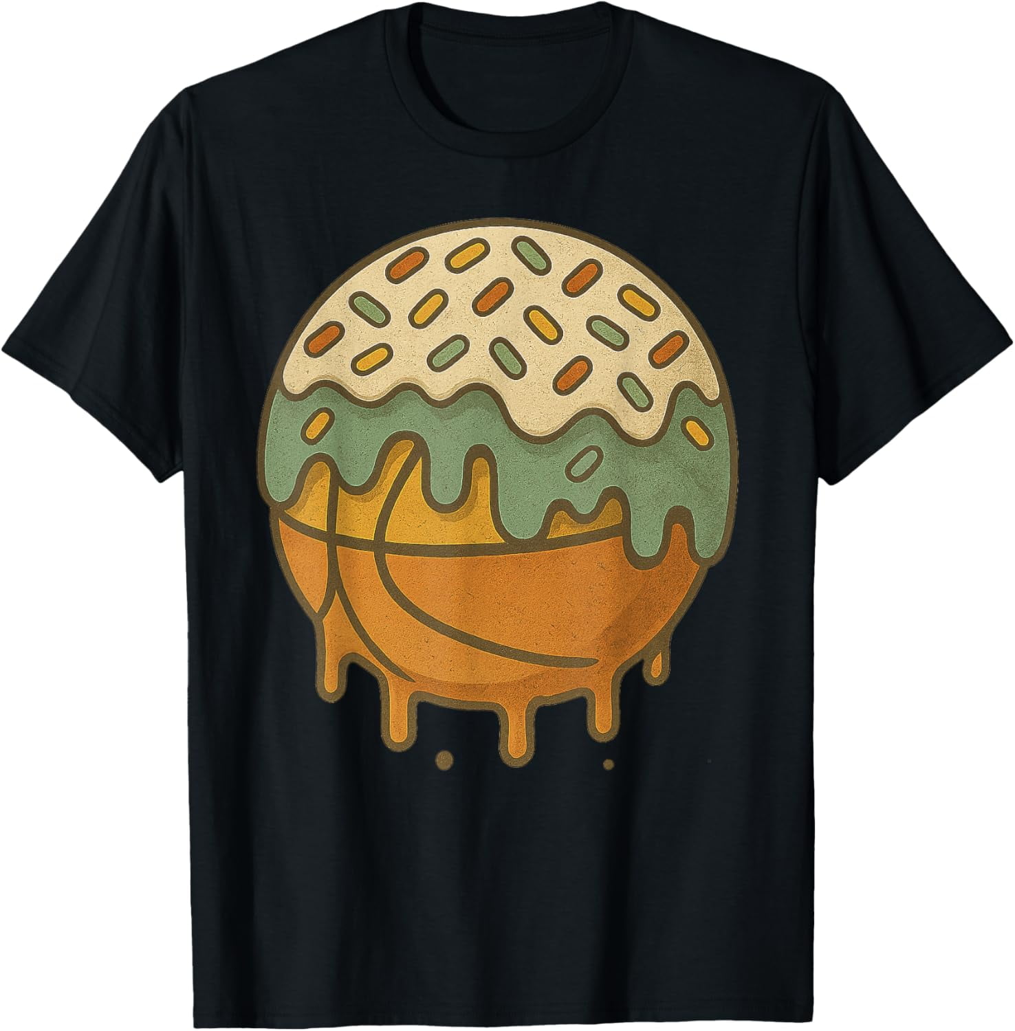 Retro Basketball Donut Drip Style Grunge Vintage T-Shirt - Walmart.com