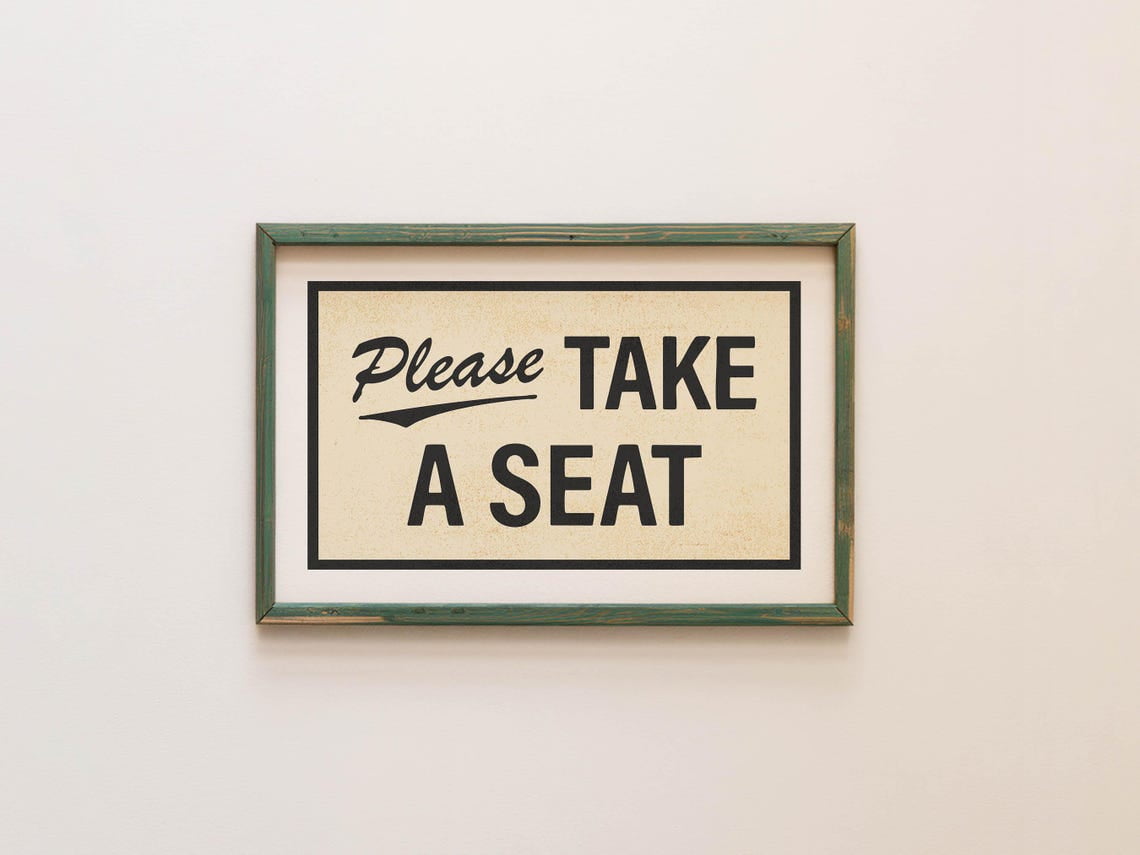 Retro Bathroom Art Print Funny Bathroom Wall Decor Take A Seat Poster ...
