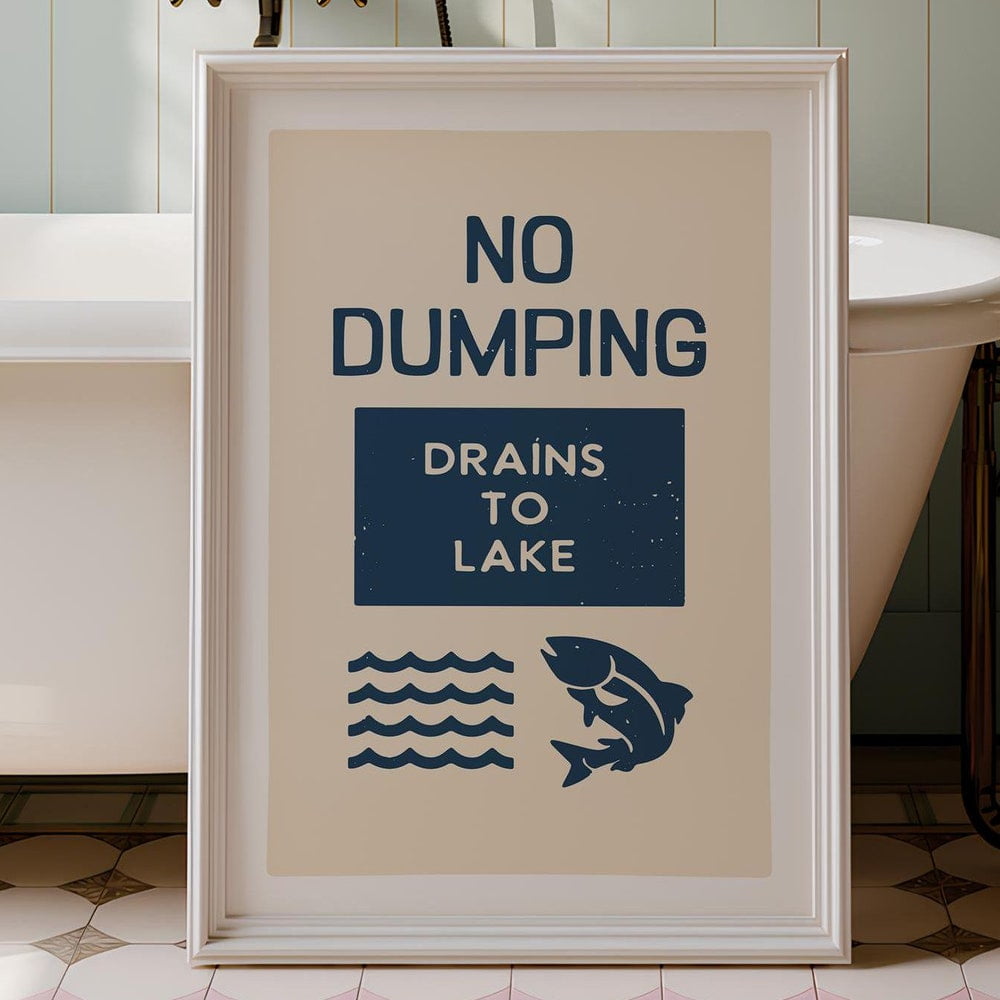 Retro Bathroom Joke Print Funny Bathroom Art Nature Bathroom Wall Decor ...