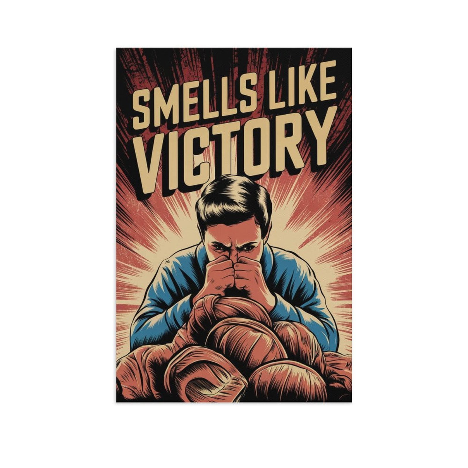 Retro Bathroom Poster Smells Like Victory Funny Wall Art Person Holding ...