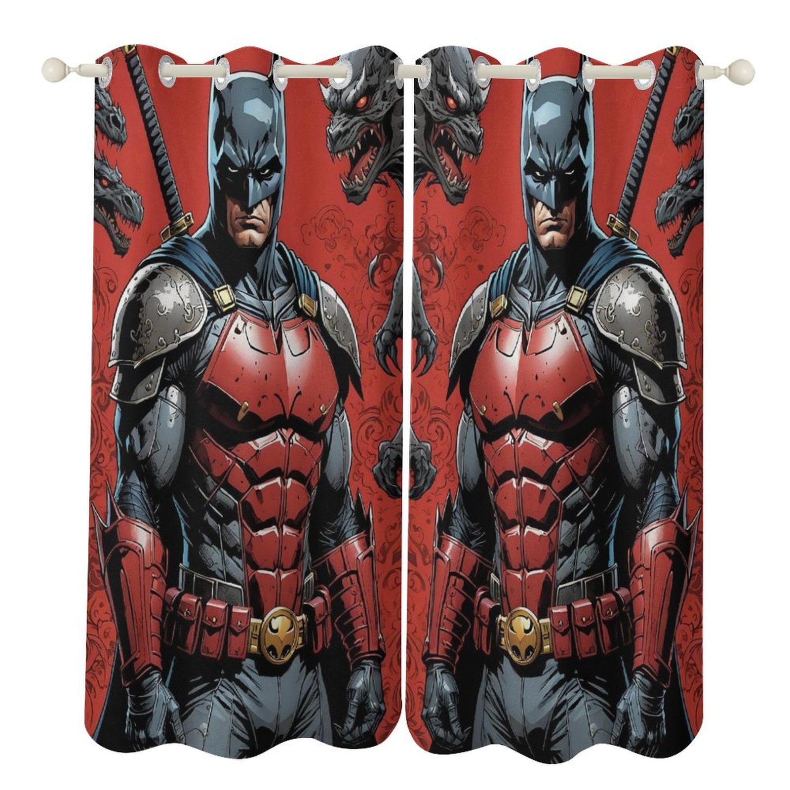 Retro Batman Curtains for Kids,Cartoon BlackOut Curtain for Boy Girls ...