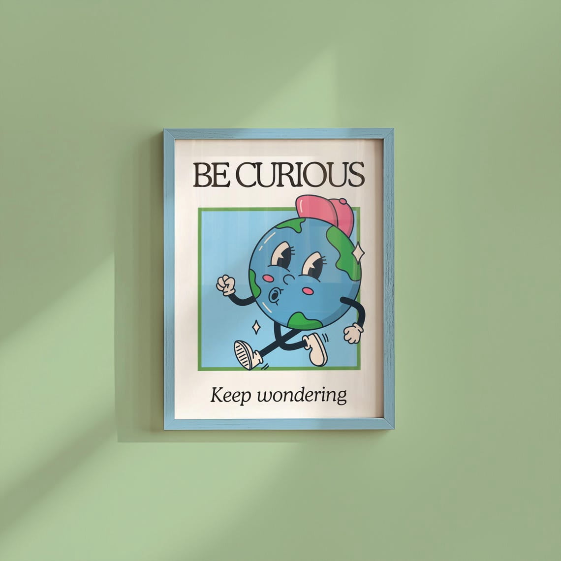 Retro Be Curious Character Art Classroom Poster, Unframed Size 8x12 ...