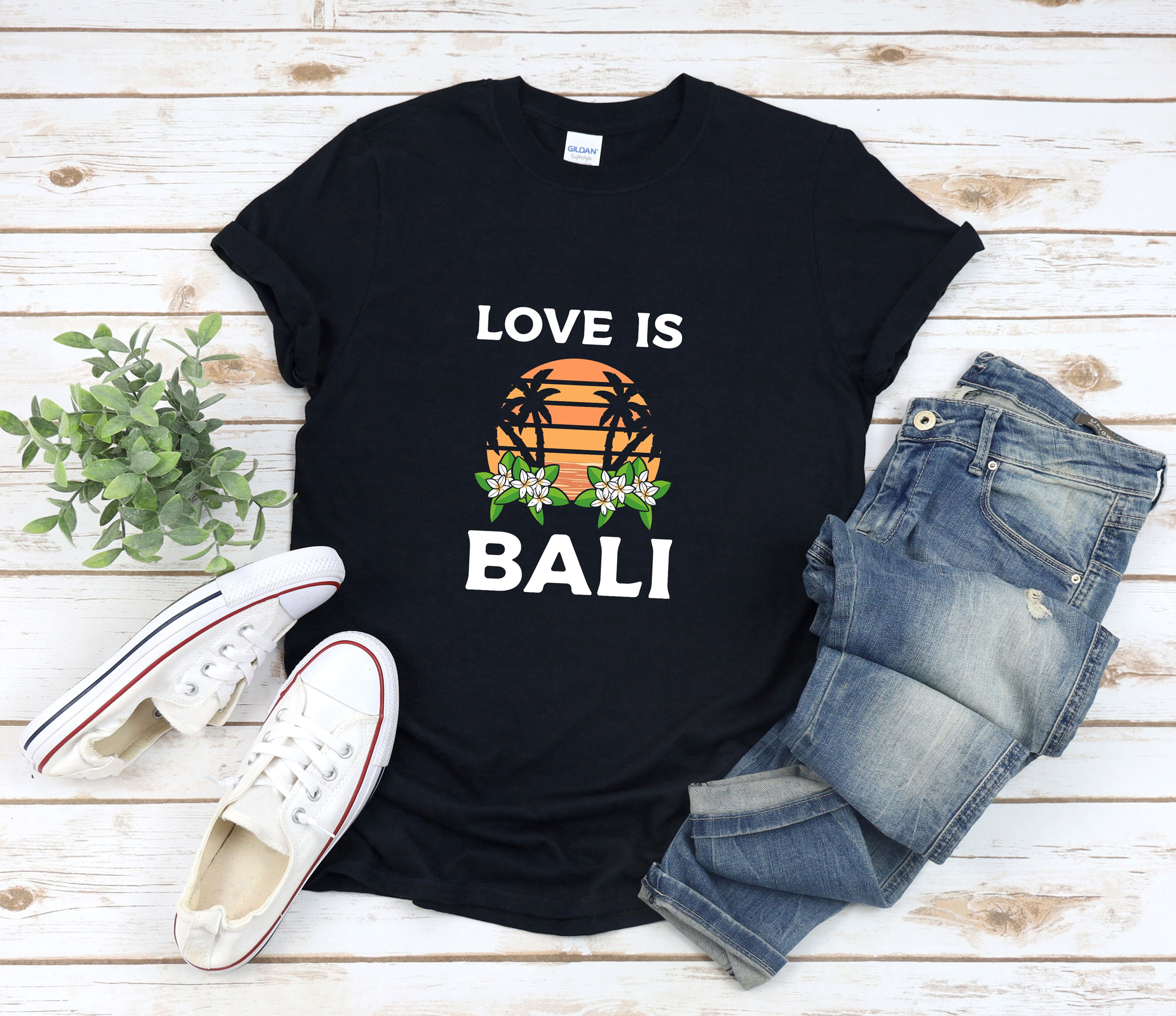 Retro Beach Shirt, Bali Shirt, Love Is Bali, Tropical Beach, Indonesia ...
