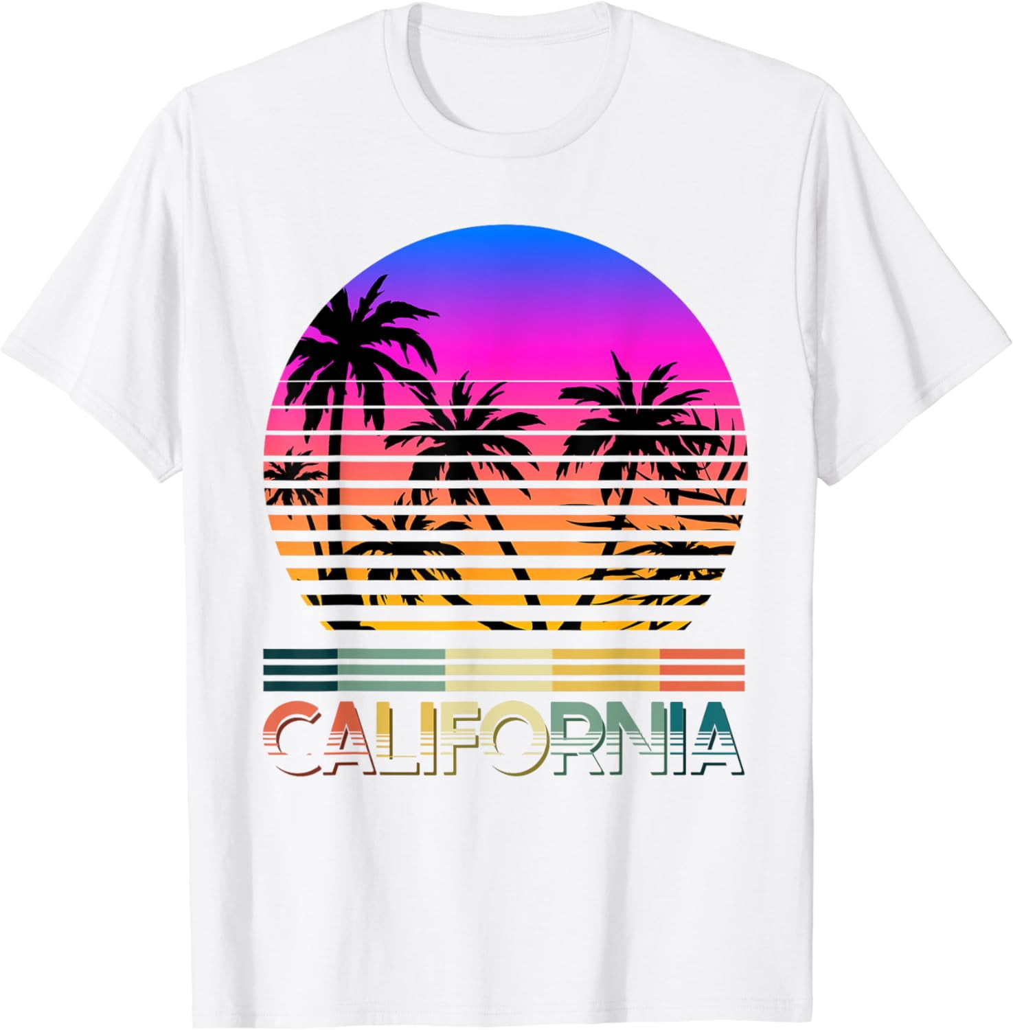 Retro Beach Tropical Californian Summer CA California T-Shirt - Walmart.com