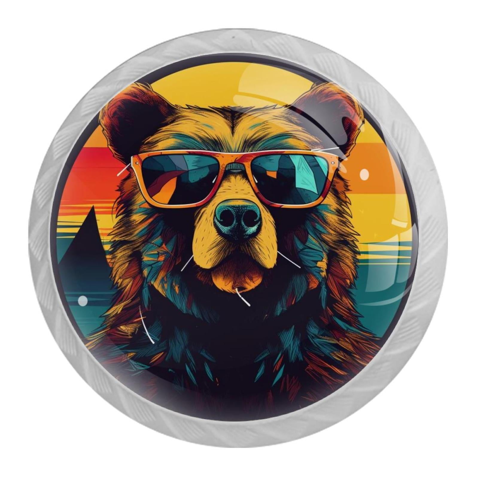 Retro Bear Big Custom Drawer Knobs - Transparent Cabinet Knobs ABS ...