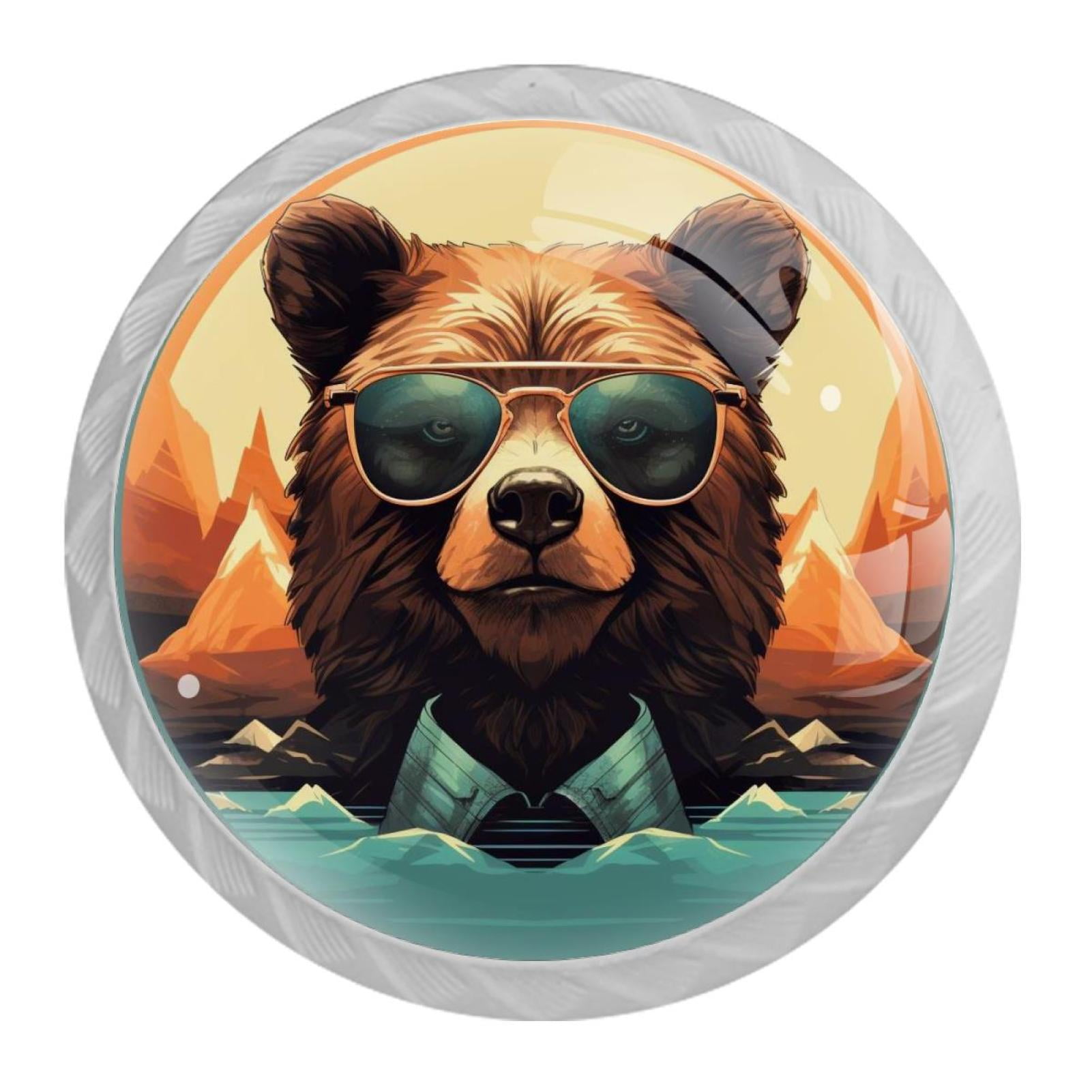 Retro Bear Cartoon Custom Drawer Knobs - Transparent Cabinet Knobs ABS ...