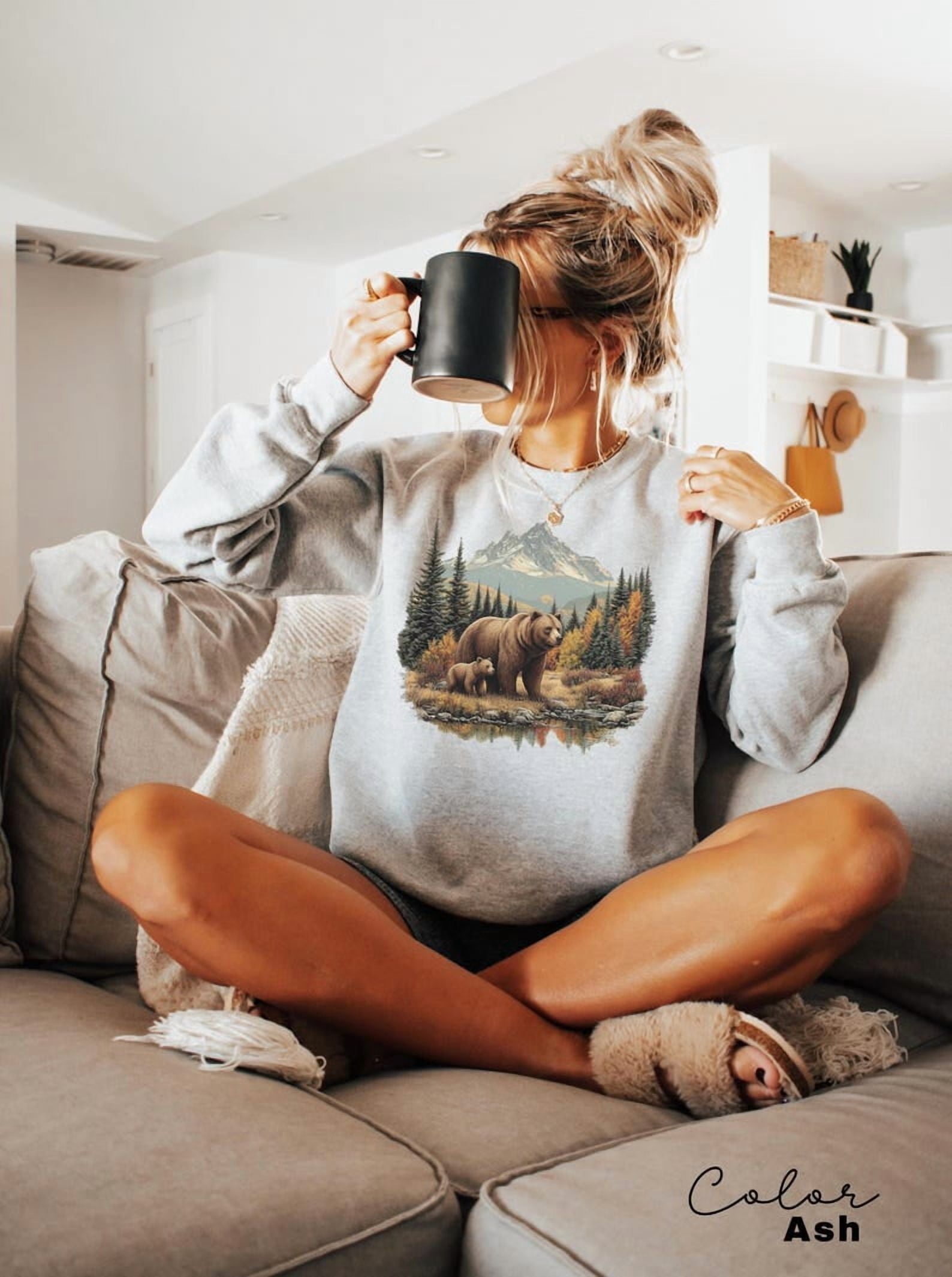 Retro Bear Sweatshirt, Vintage Fall Hunter Scene Shirt, 90s Forest ...