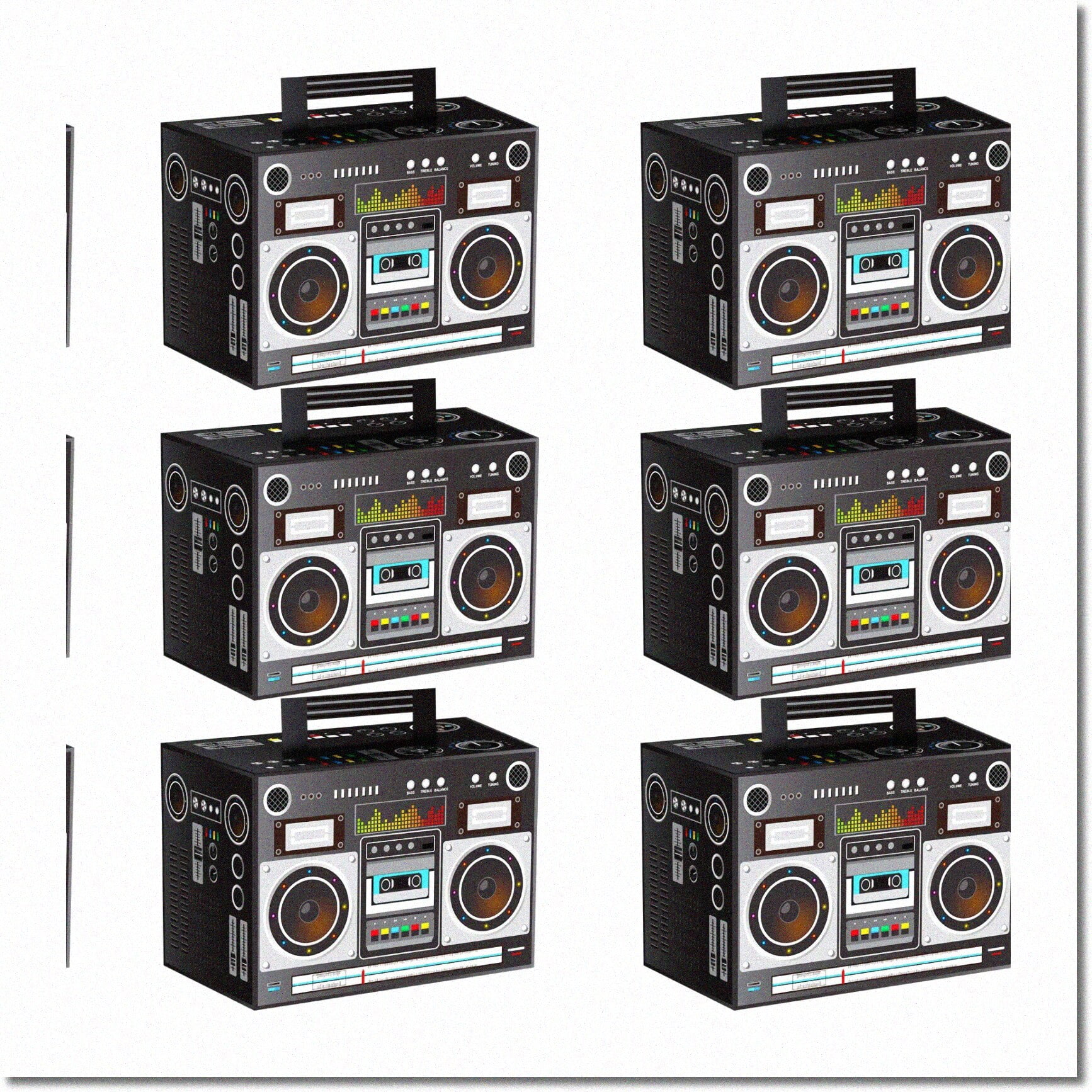 Retro Beat Blast Party Pack - 80s Boombox Decorations, Hip Hop Favors ...