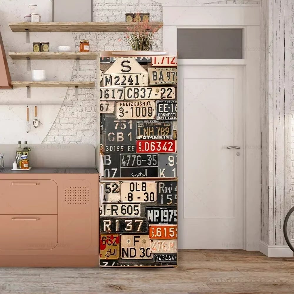 Retro Beer Poster Refrigerator Sticker Wallpaper Kitchen Waterproof ...