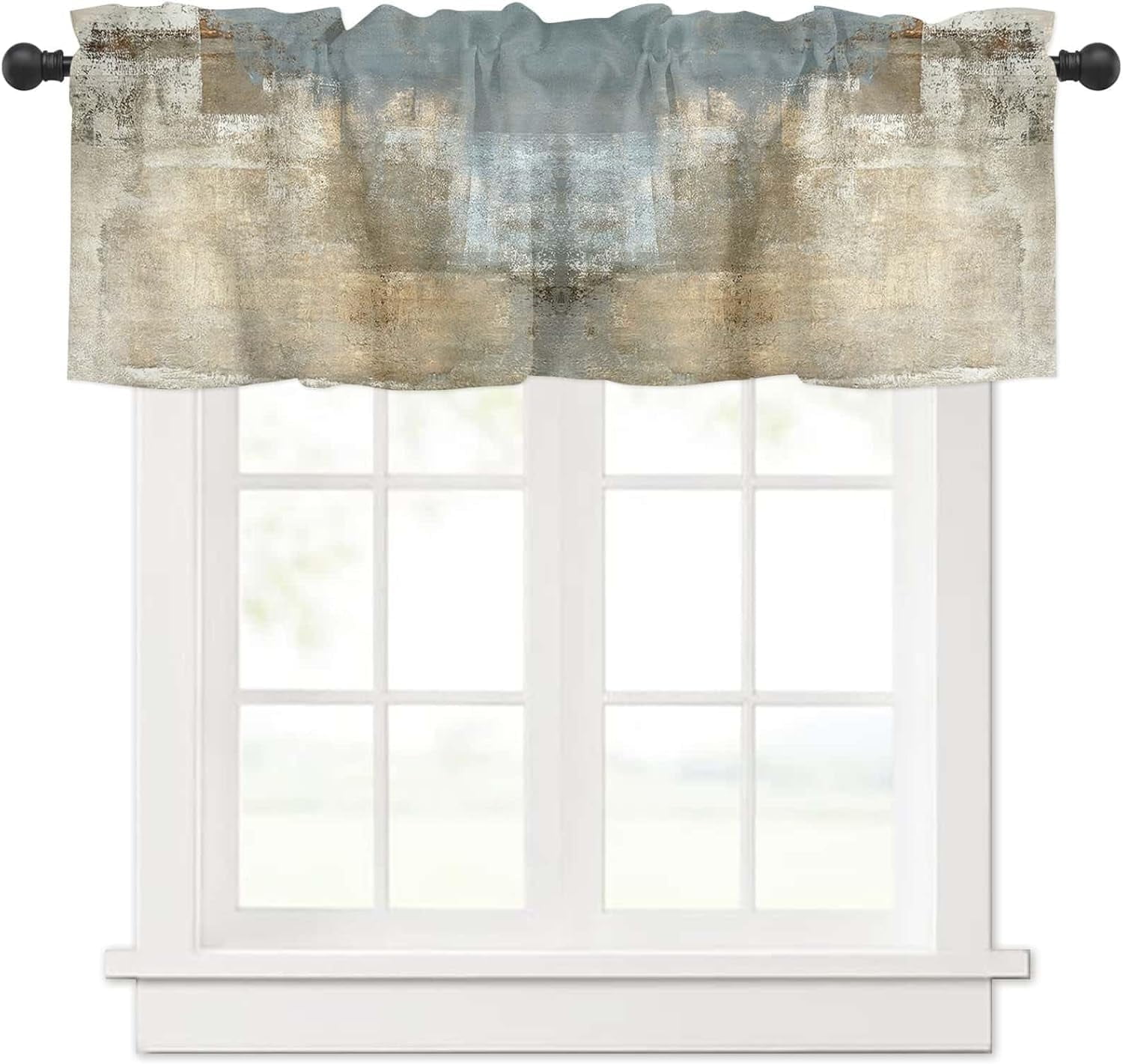 Retro Beige Window Valances, Abstract Art Valances for Windows ...