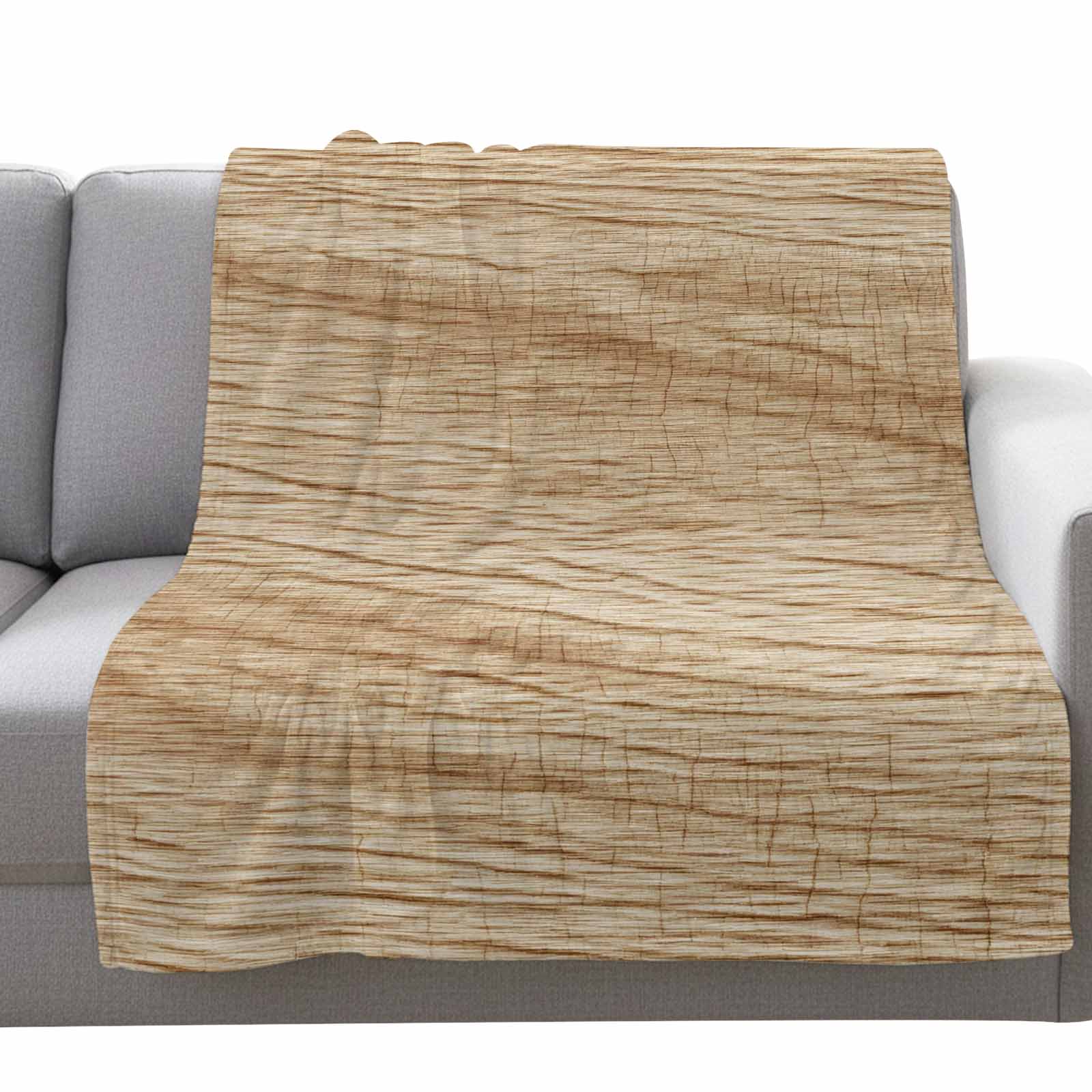 Retro Beige Wood Grain Fleece Throw Blanket Lightweight Rustic Board ...