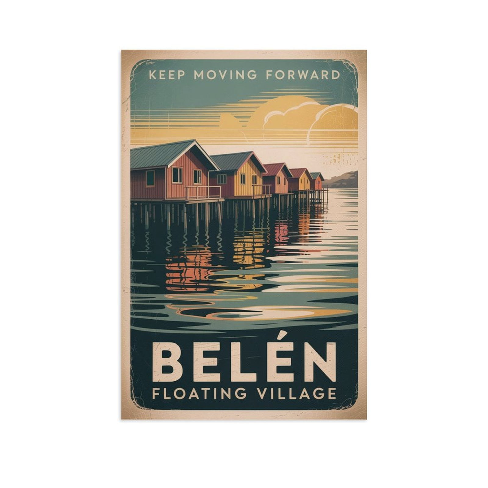 Retro Belen Floating Village Poster Motivational Inspirational Vintage ...