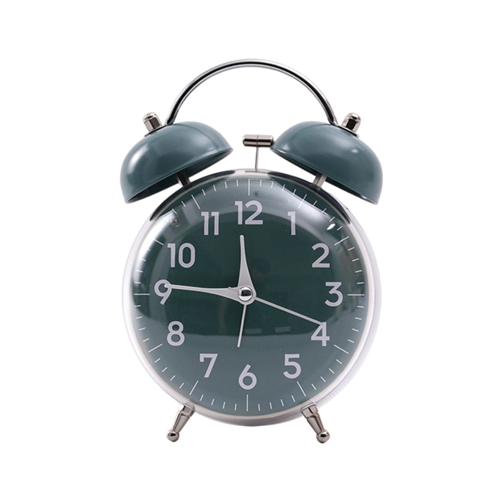 Retro Bells Alarm Clock Large Readable Quiet Movement Bedroom Essential ...