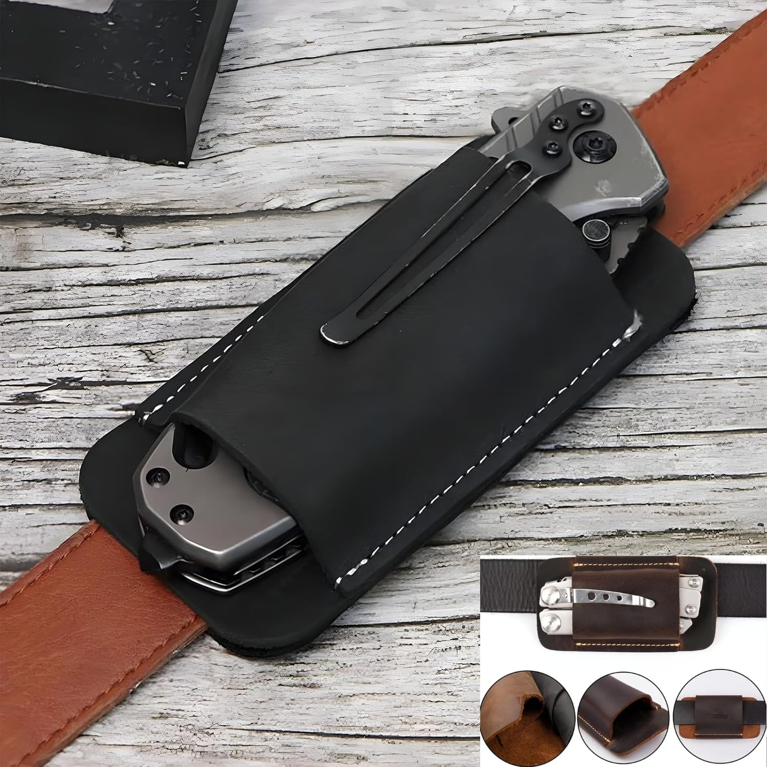Retro Belt Carrying Leather Knife Scabbard Horizontally, Handmade ...