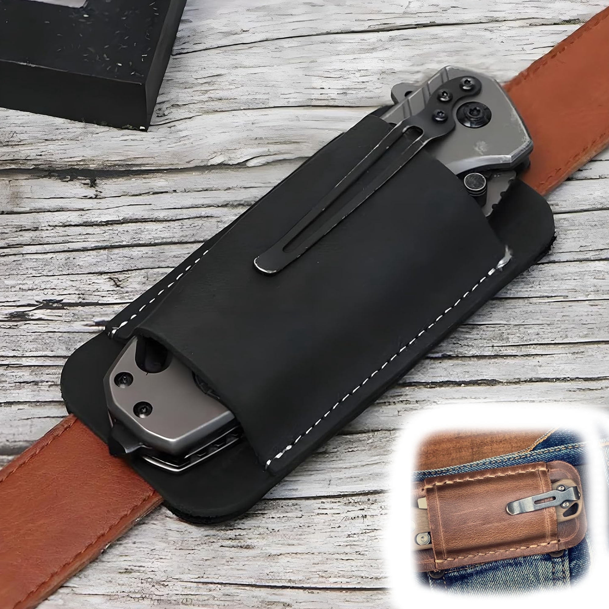 Retro Belt Carrying Leather Knife Scabbard Horizontally, Handmade ...