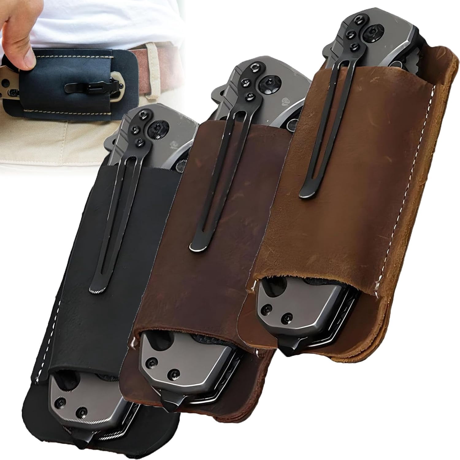 Retro Belt Carrying Leather Knife Scabbard Horizontally, Horizontal ...