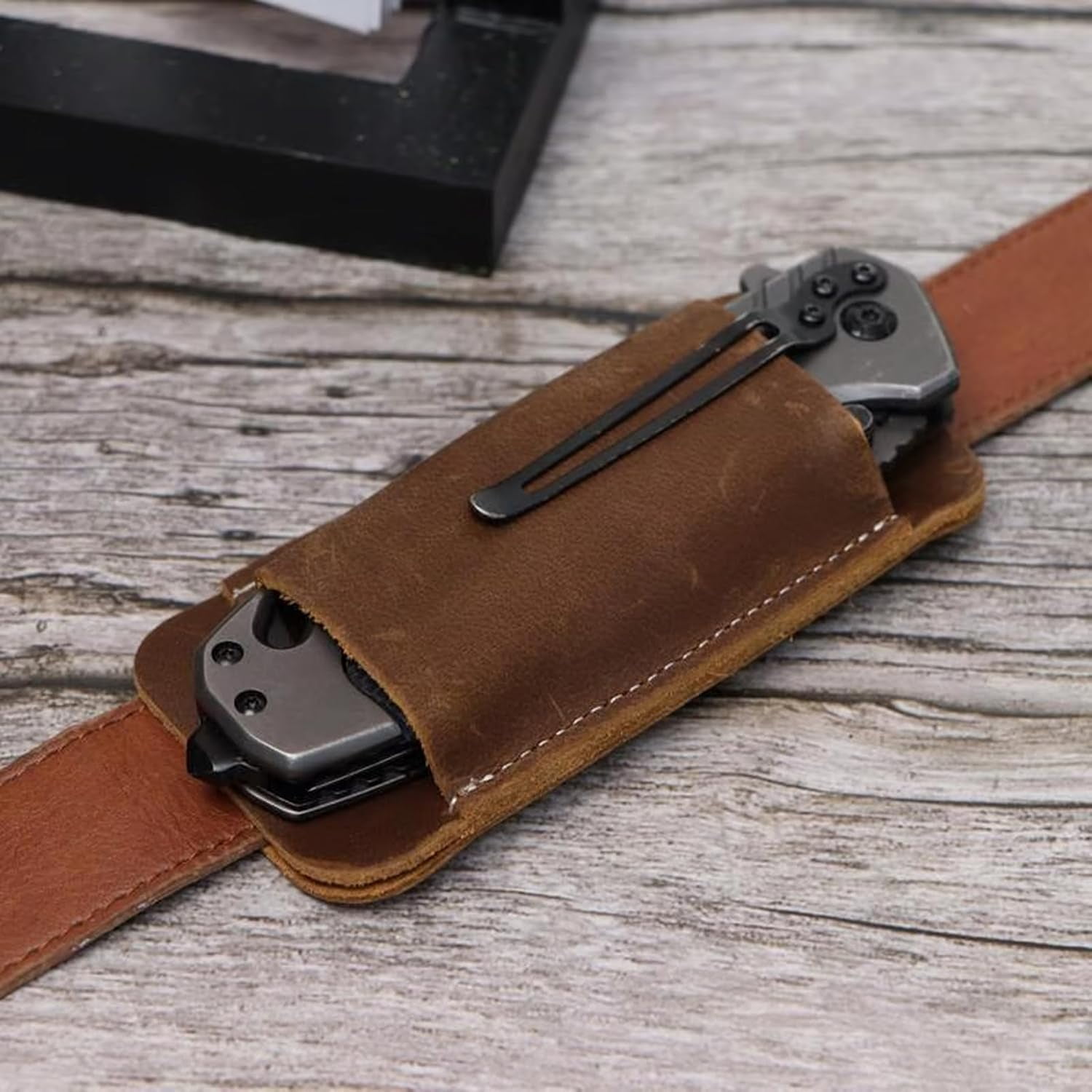 Retro Belt Carrying Leather Knife Scabbard Horizontally, Leather Knife ...
