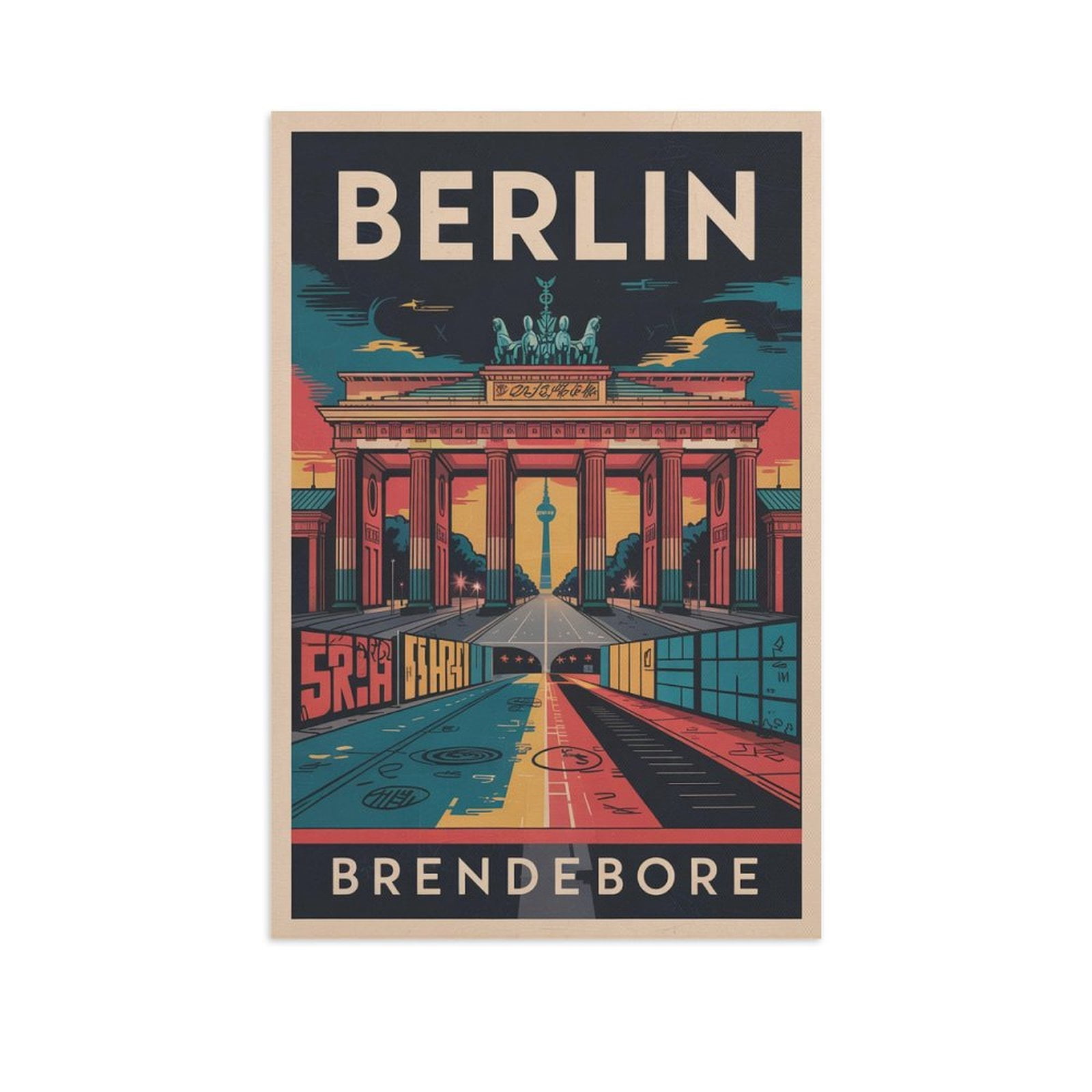 Retro Berlin City Poster Vintage German City Tourism Art for Walls ...