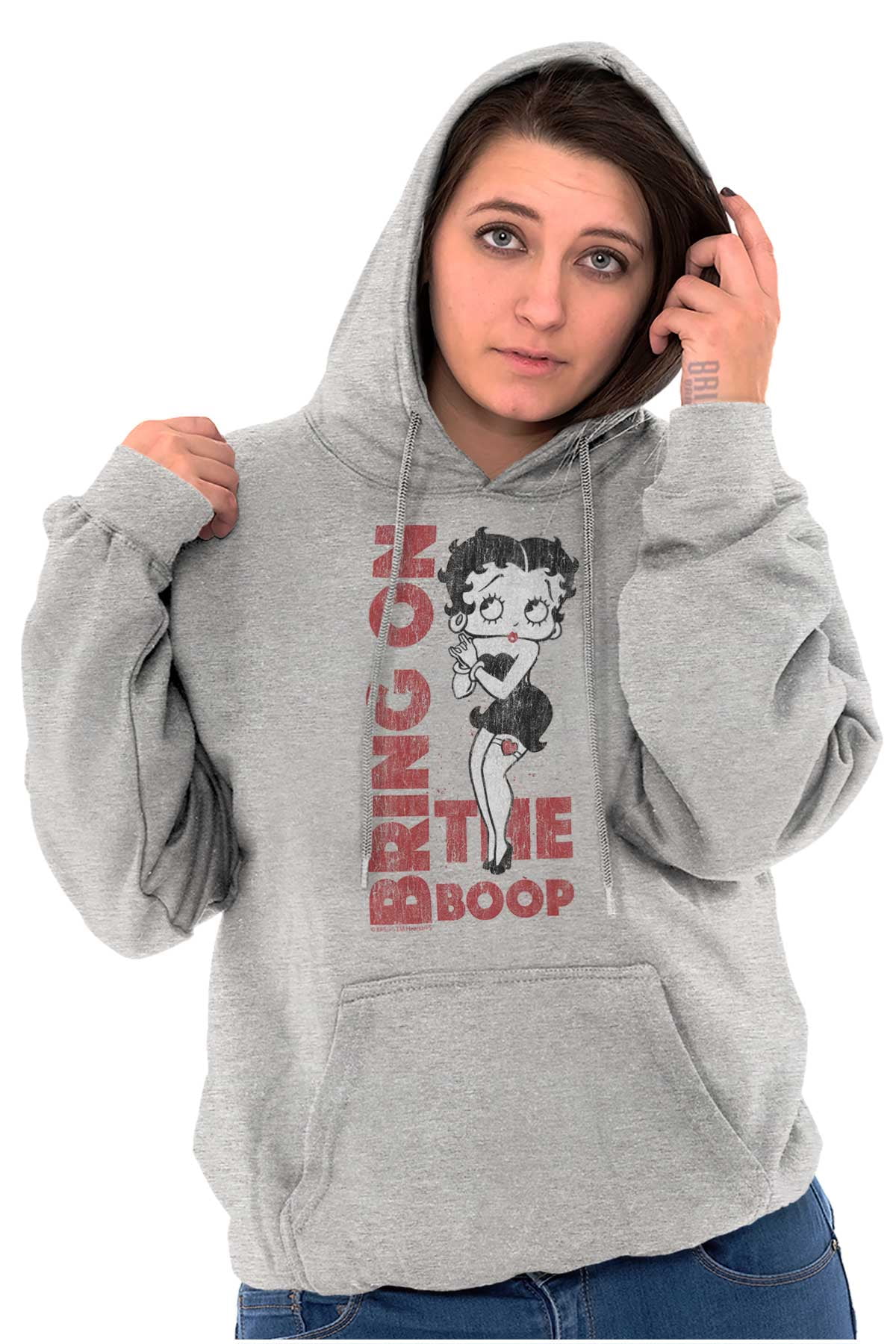Retro Betty Boop Cartoon Bring It On Women Plus Size Hoodie Brisco ...