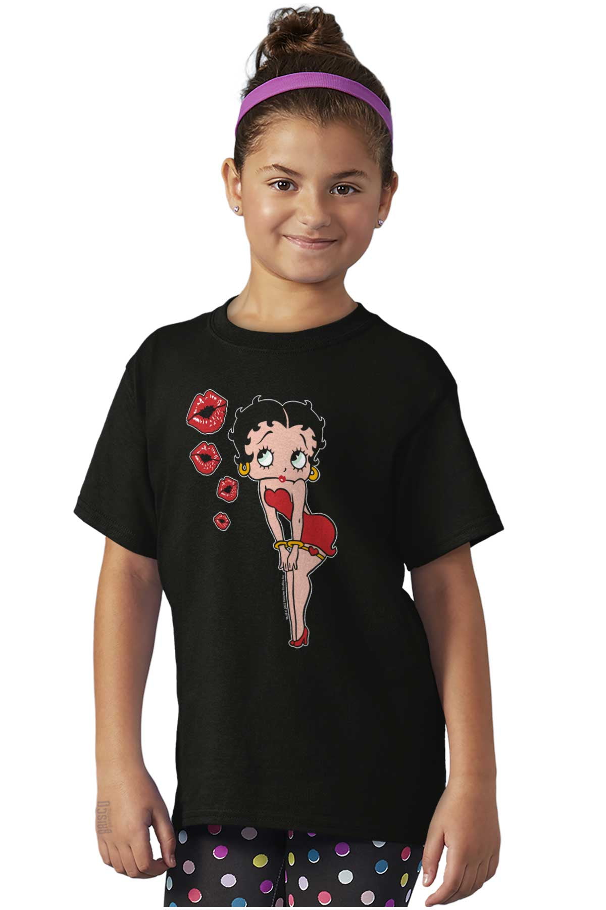 Retro Betty Boop Cartoon Kissy Lips Girls Kids T Shirt Tees Teen Brisco ...