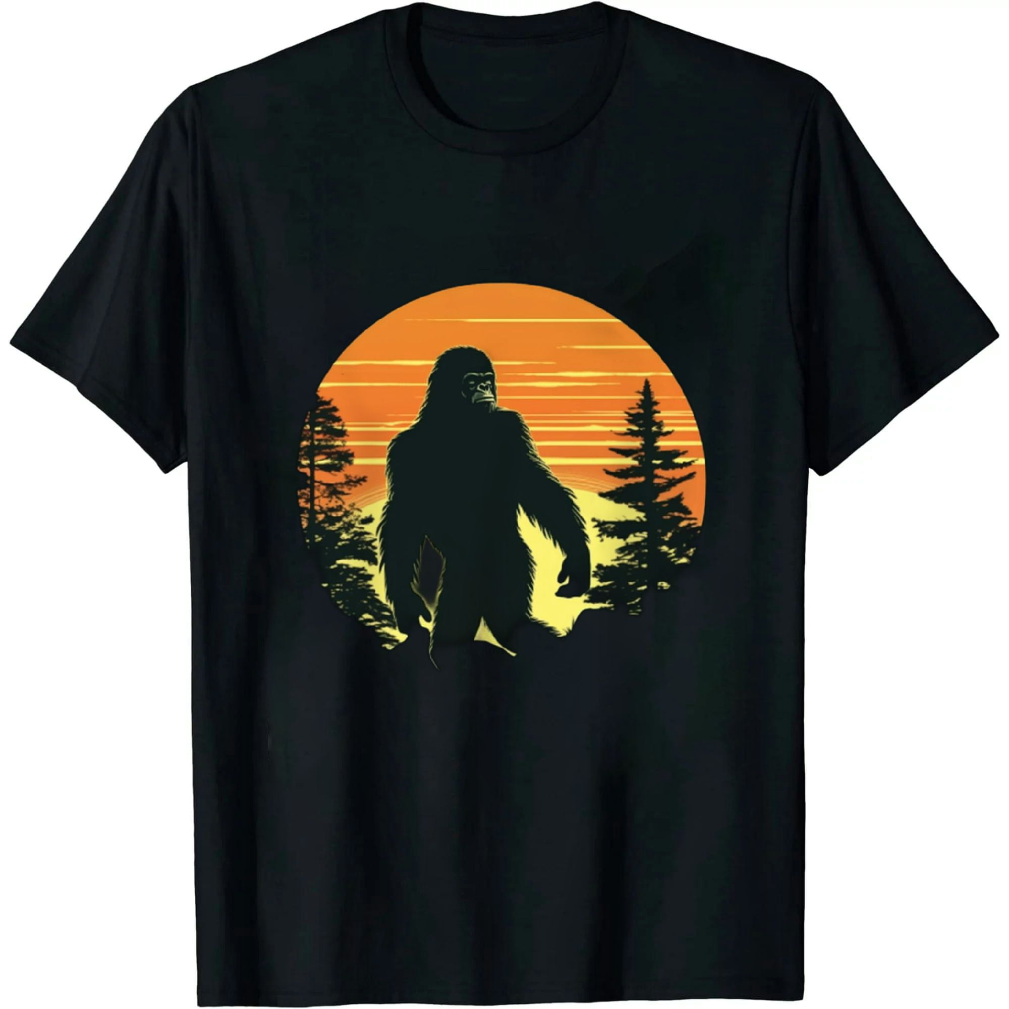 Retro Bigfoot Believer Silhouette Sasquatch Hide And Seek T-Shirt ...