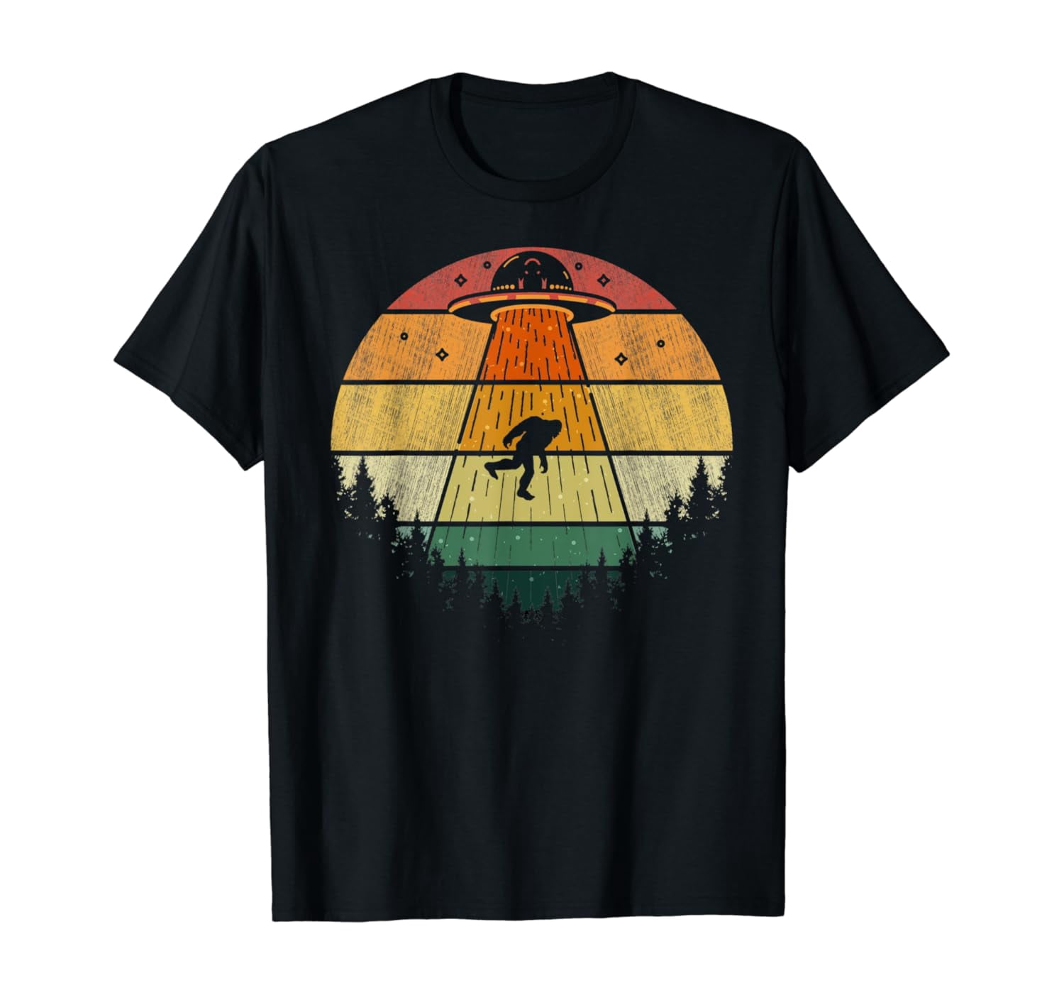 Retro Bigfoot UFO Abduction sasquatch Alien Birthday Gift T-Shirt ...