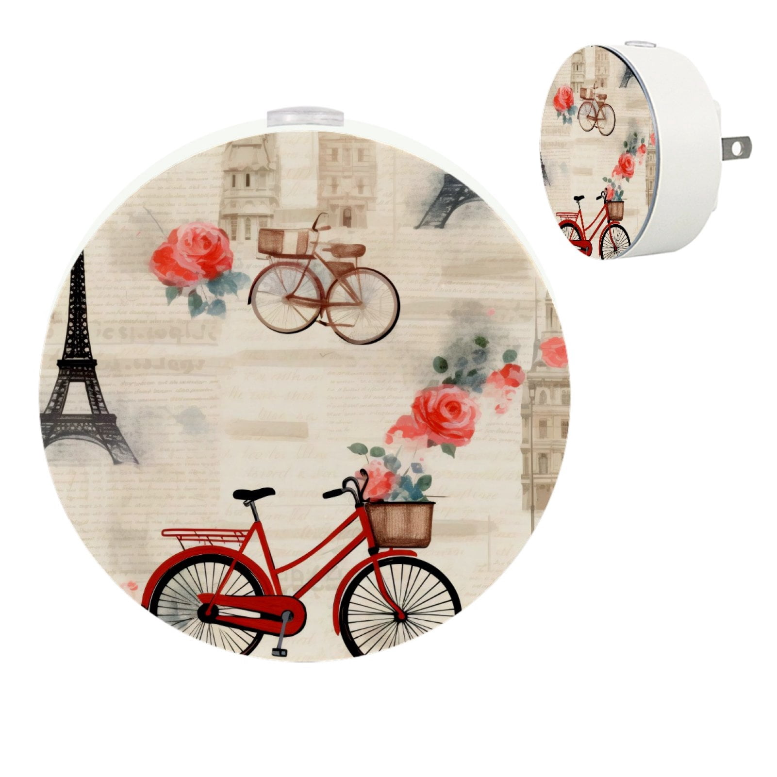 Retro Bike Eiffel Tower Automatic night lights plug into wall Dusk to ...
