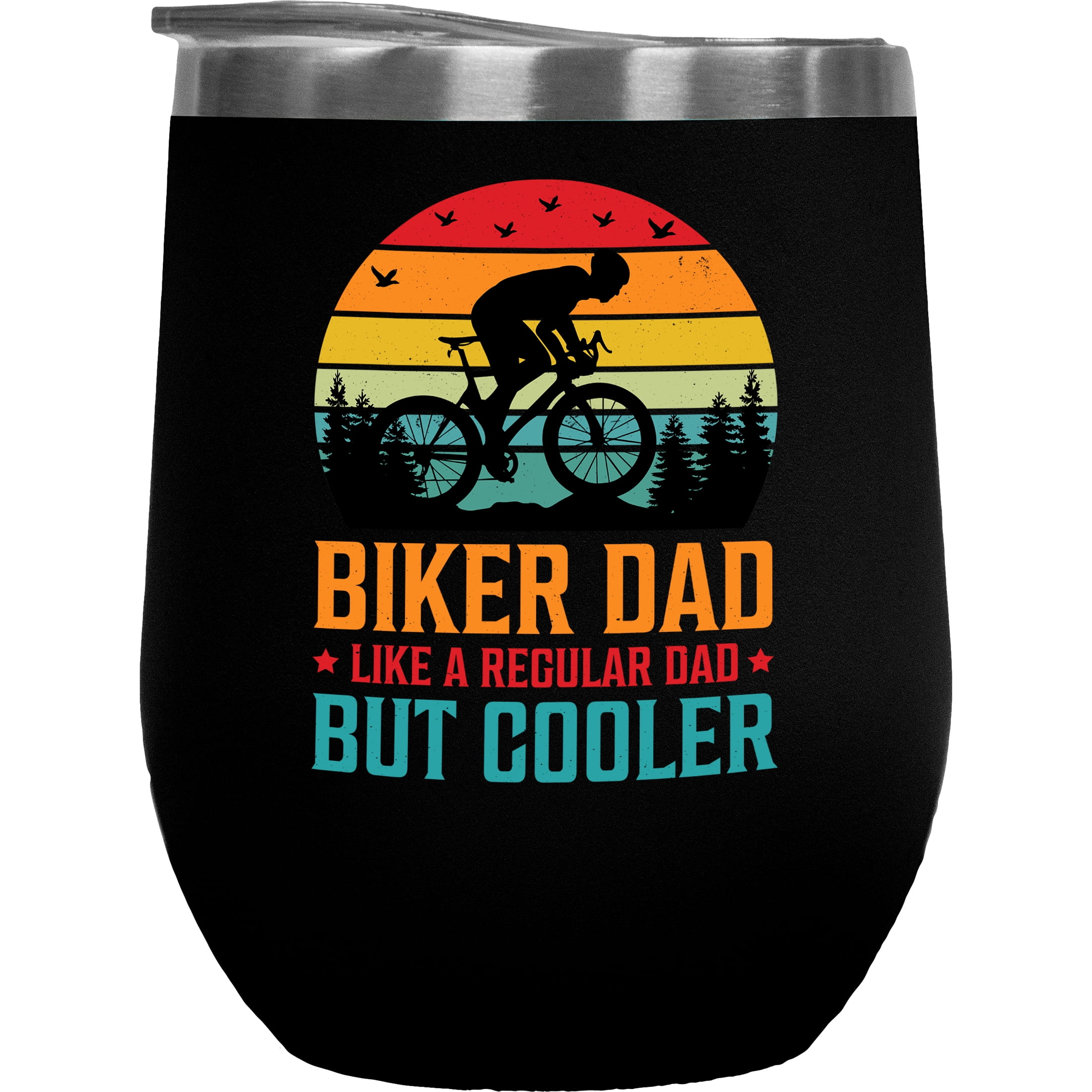 Retro Biker Dad Like a Regular Dad but Cooler - Cyclist Father's Day or ...