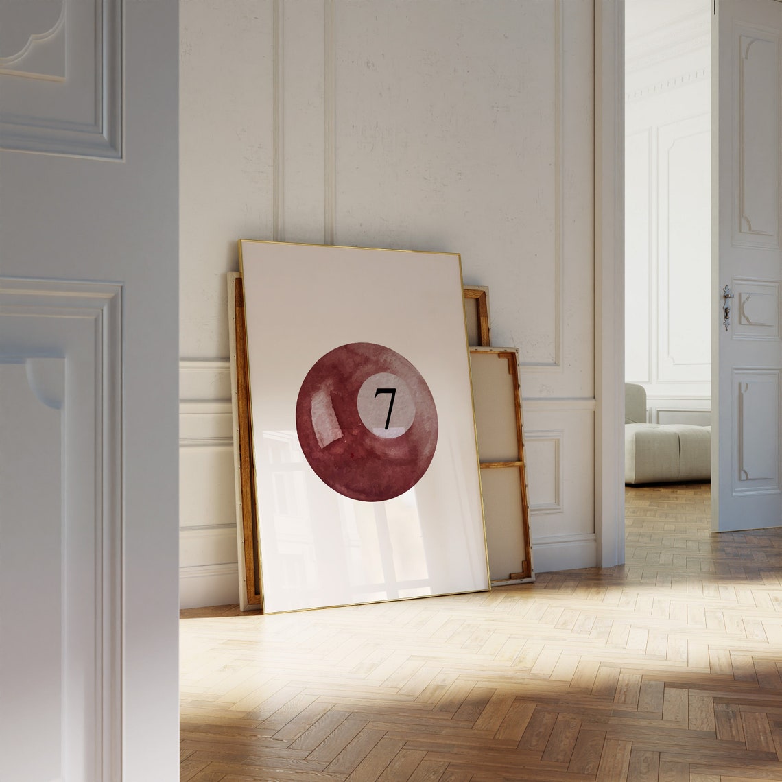 Retro Billiard Ball No, 7 Poster Funky Y2K Dorm Decor Poster Decor For ...