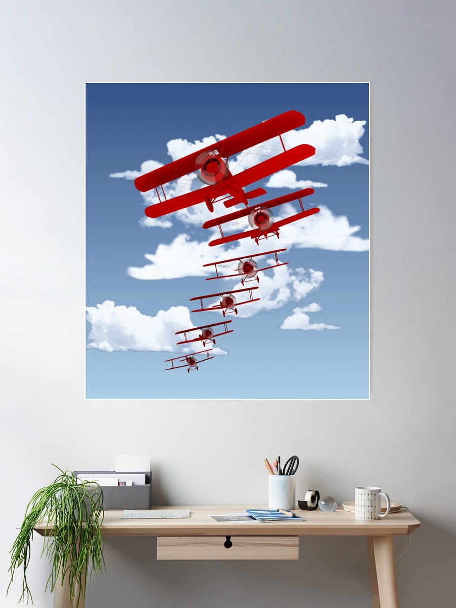 Retro Biplane Poster Wall Art, Modern Wall Decor For Living Room ...