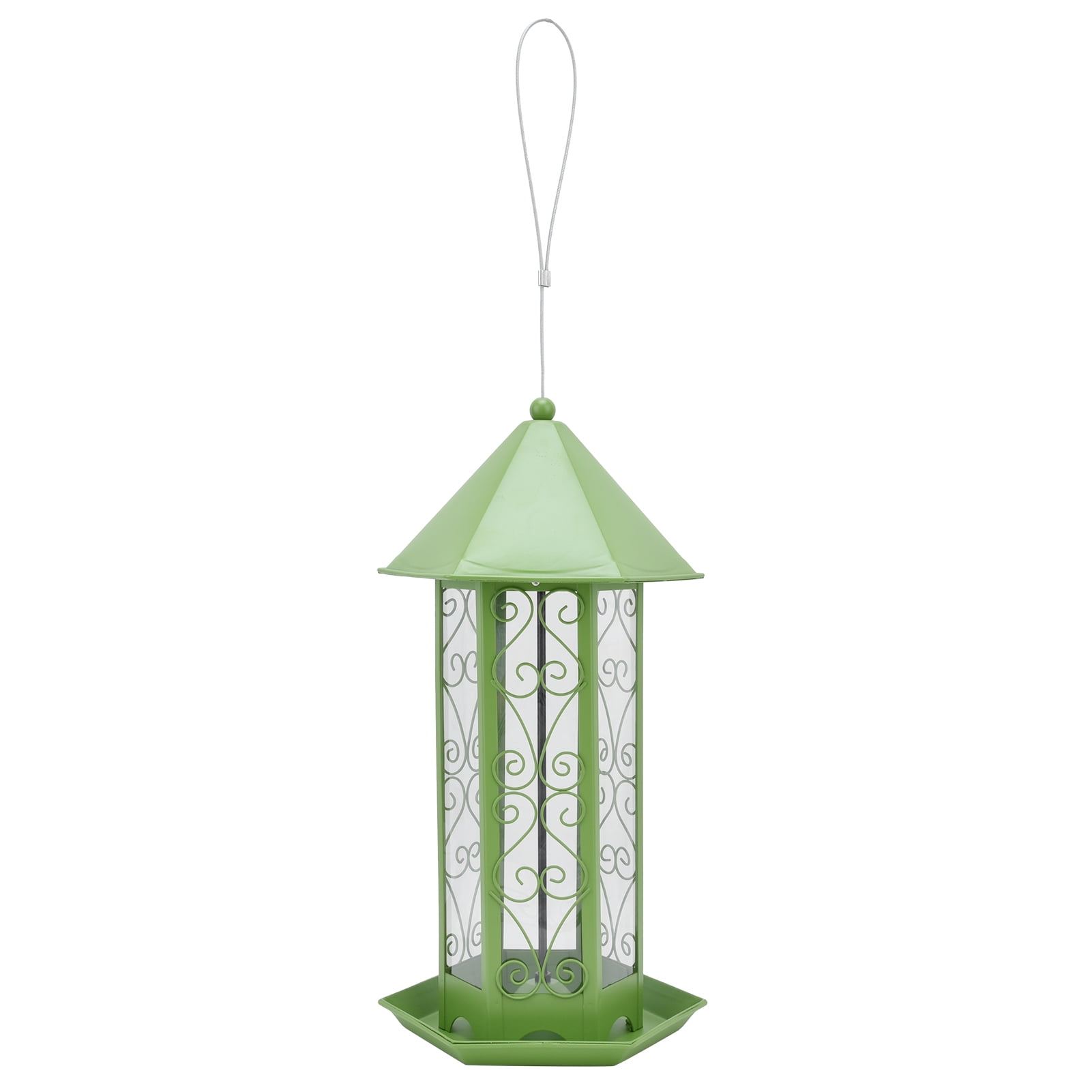Retro Bird Feeder with Lid Metal Hangable Outdoor Bird Feeding Tool for ...