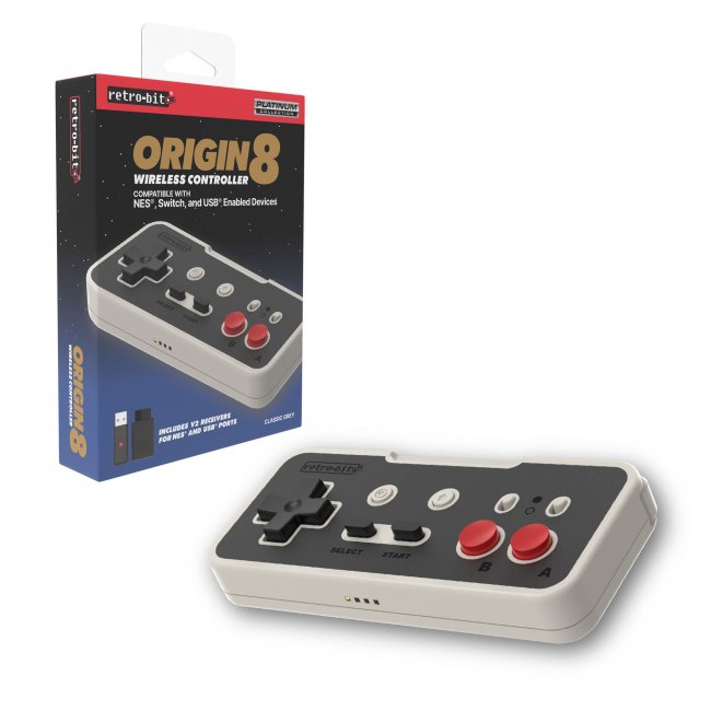 Retro-Bit Origin8 2.4 GHz Wireless Controller for Nintendo NES/Switch ...