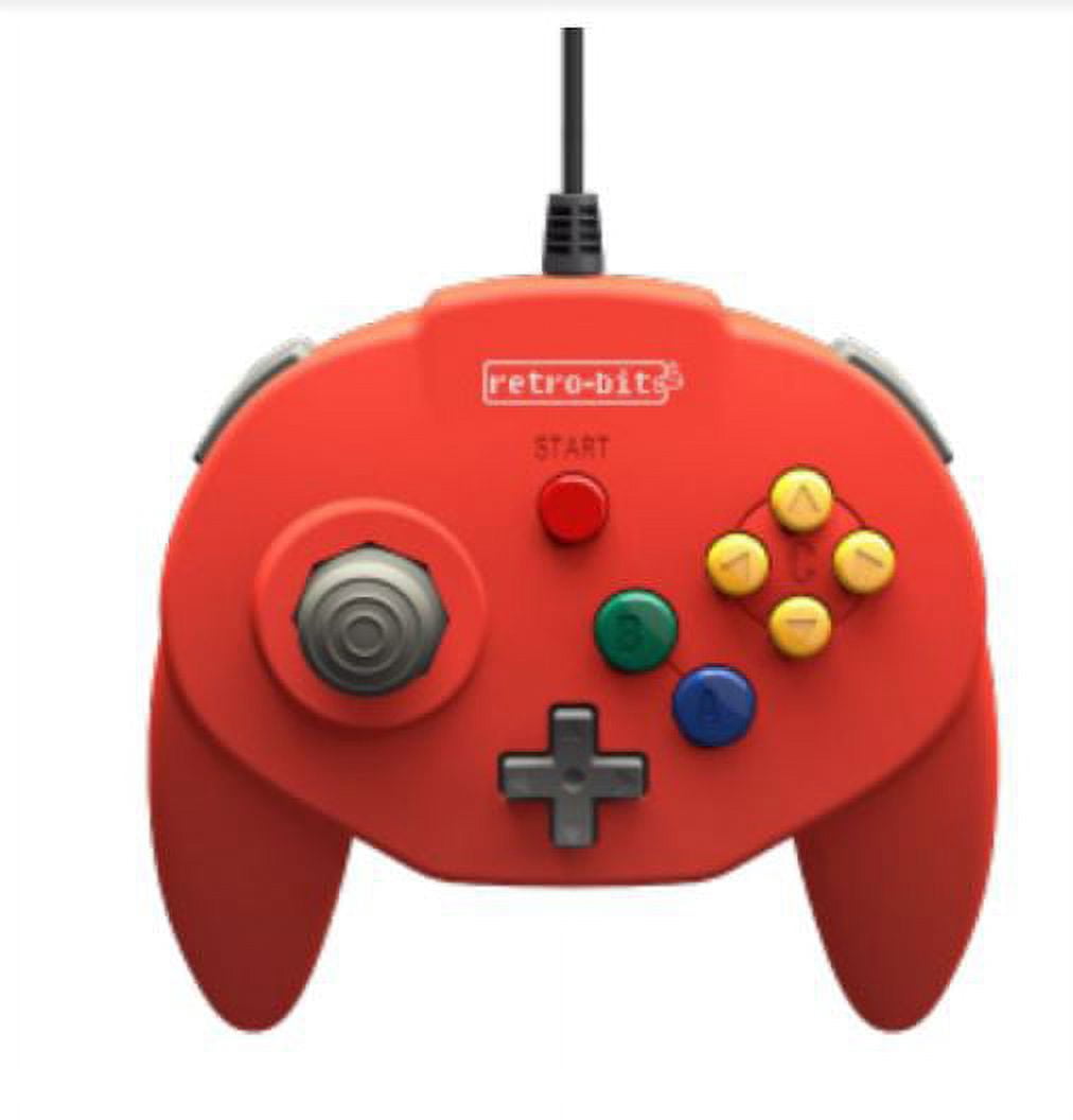 Retro-Bit Tribute64 Connector N64 Connector Controller [Red] - Walmart.com