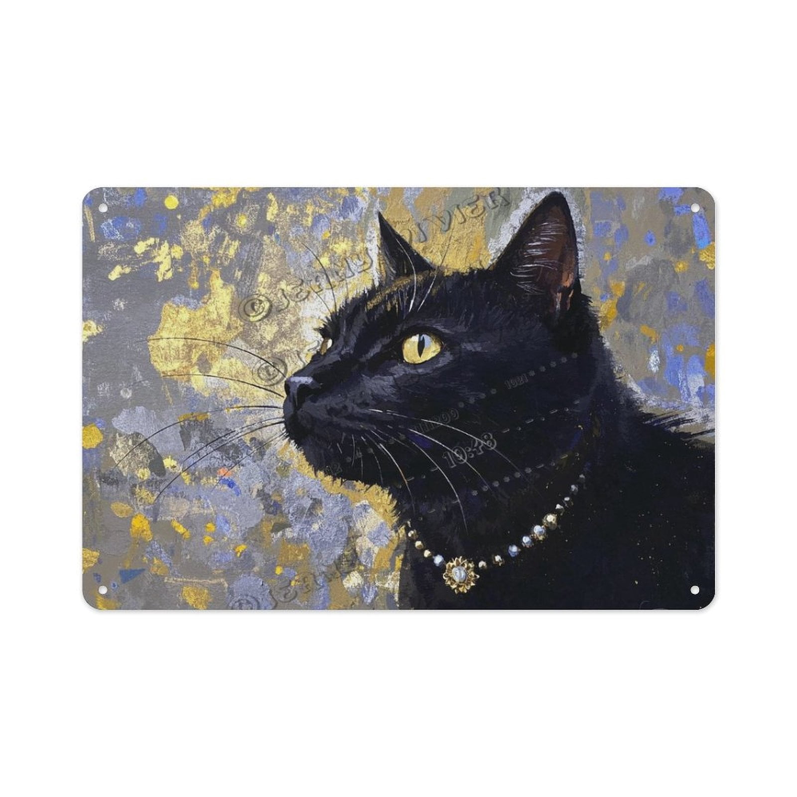 Retro Black Cat Metal Sign – 12x16 Inch Vintage Wall Art for Living ...