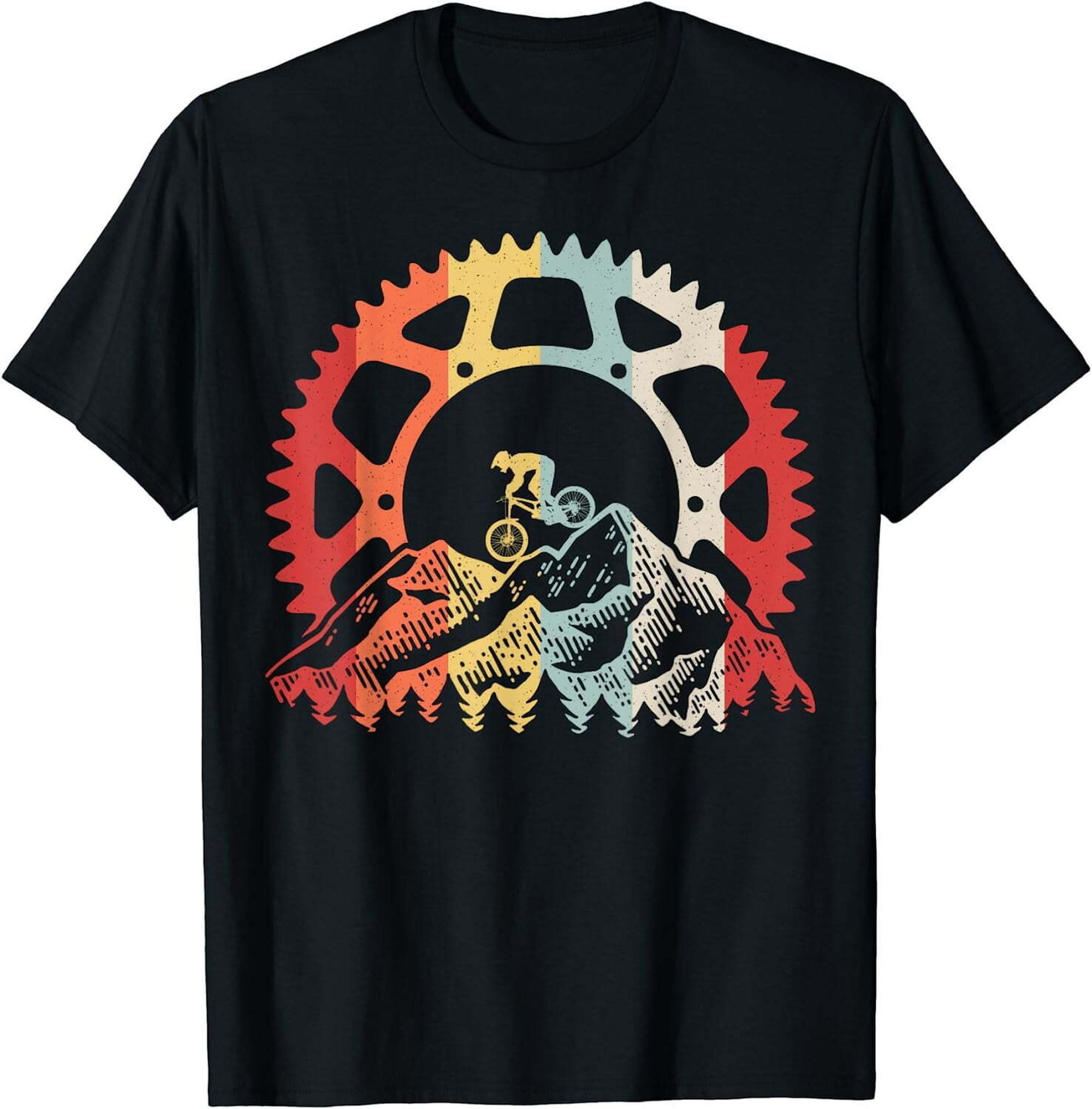 Retro Black MTB Tee: Vintage Mountain Bike Shirt for Classic Bike Fans ...