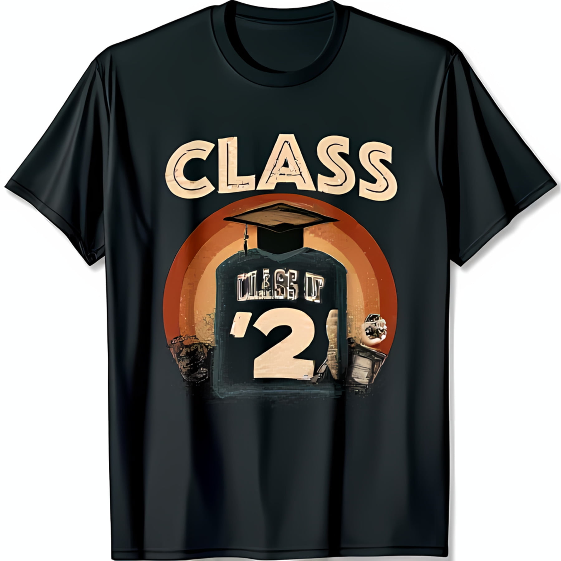 Retro Black T-Shirt for 2021 Graduates Bold CLASS OF 21 Design with ...