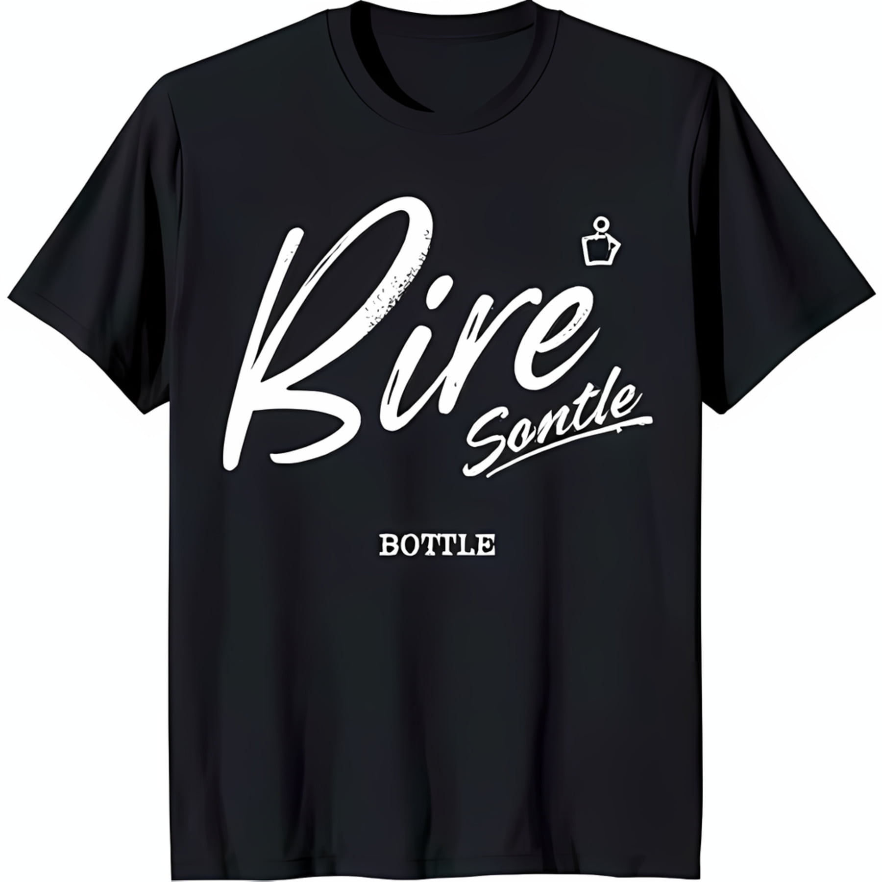Retro Black T-Shirt with Bold 'Bire Sontle' and 'BOTTLE' Design ...
