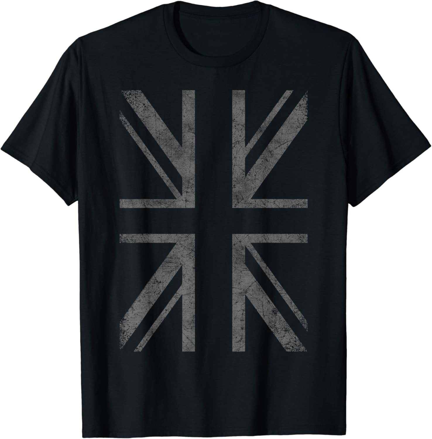 Retro Black Union Jack Vintage British Flag Great Britain UK T-Shirt ...