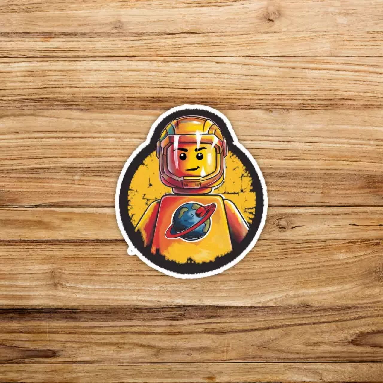 Retro Bloc Spaceman Sticker - Colorful Vintage Astronaut Decal For Kids ...
