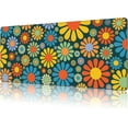 Retro Blooms Gaming Mouse Pad,Large Non-Slip Thick Stitched Edge Mouse ...