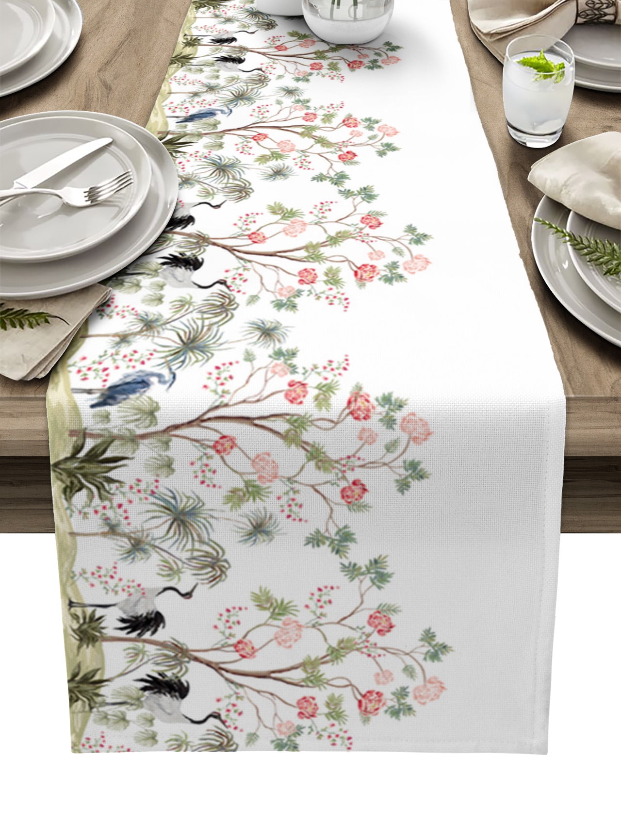 Retro Blue And White Porcelain Chinese Style Table Runner ration Home r ...